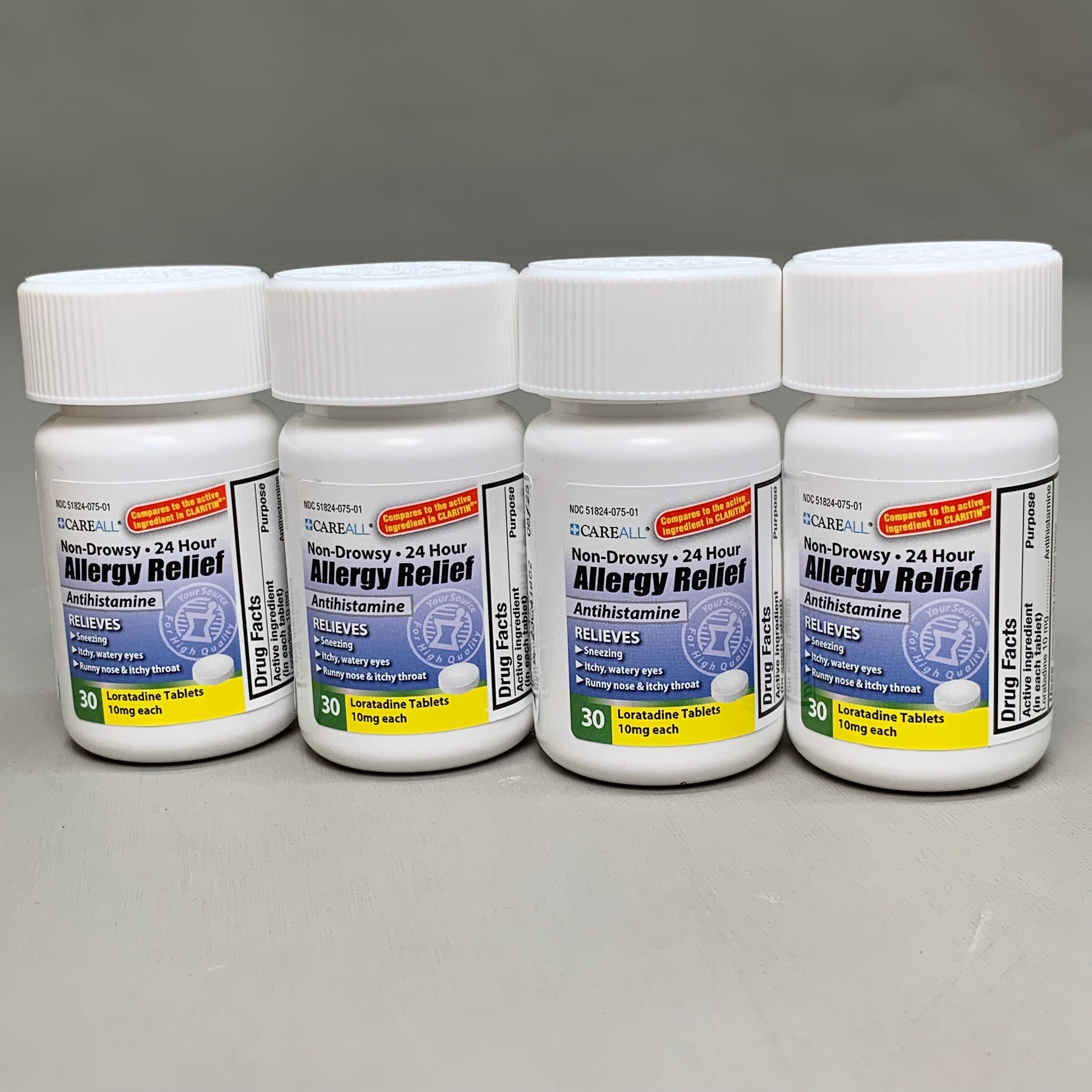 CAREALL (4 PACK) Non-Drowsy 24 Hour Allergy Relief 30 Loratadine Table – PayWut