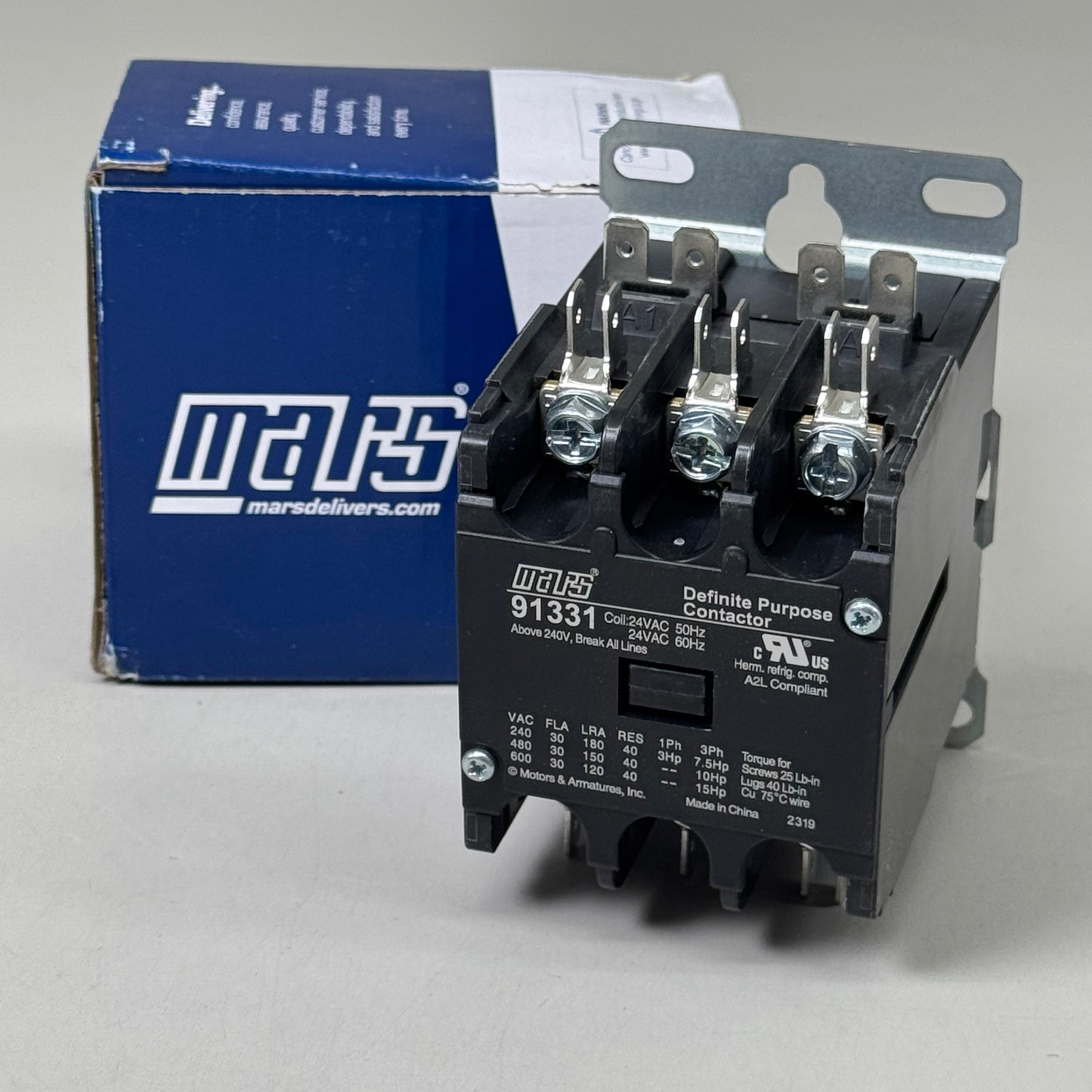 MARS Definite Purpose Contractor 3-Pole 30 Full Load AMP 24 VAC Coil V ...