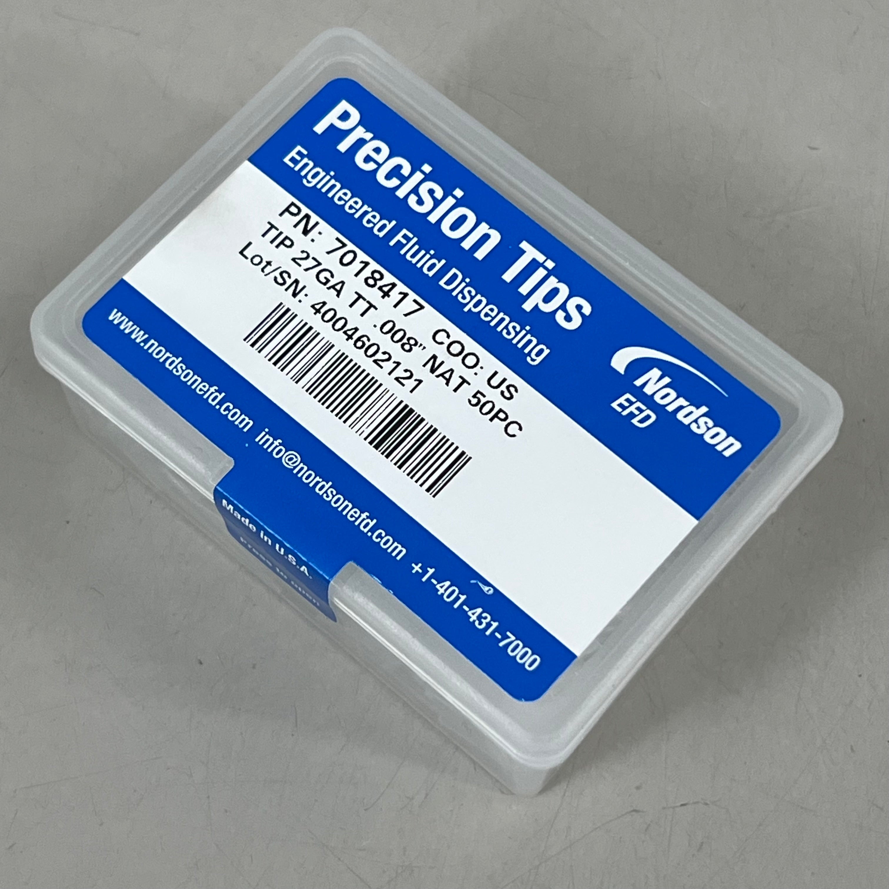 NORDSON Dispensing Tip, Tapered, Smoothflow, 27 Gauge 50/Box Clear 701 ...