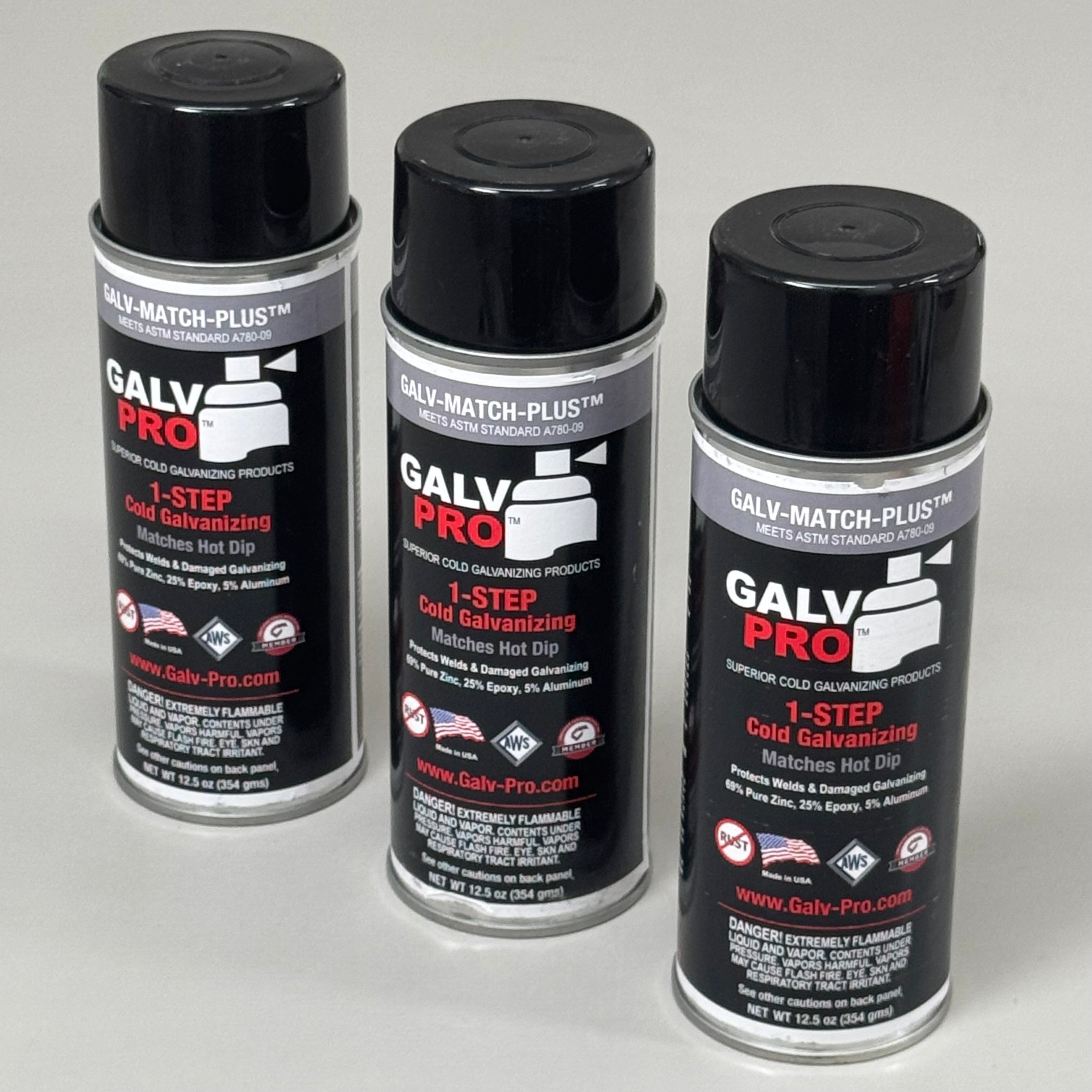 GALV PRO (3 PACK) 1-Step Cold Galvanizing Touch-Up Paint Galvanized Gr ...