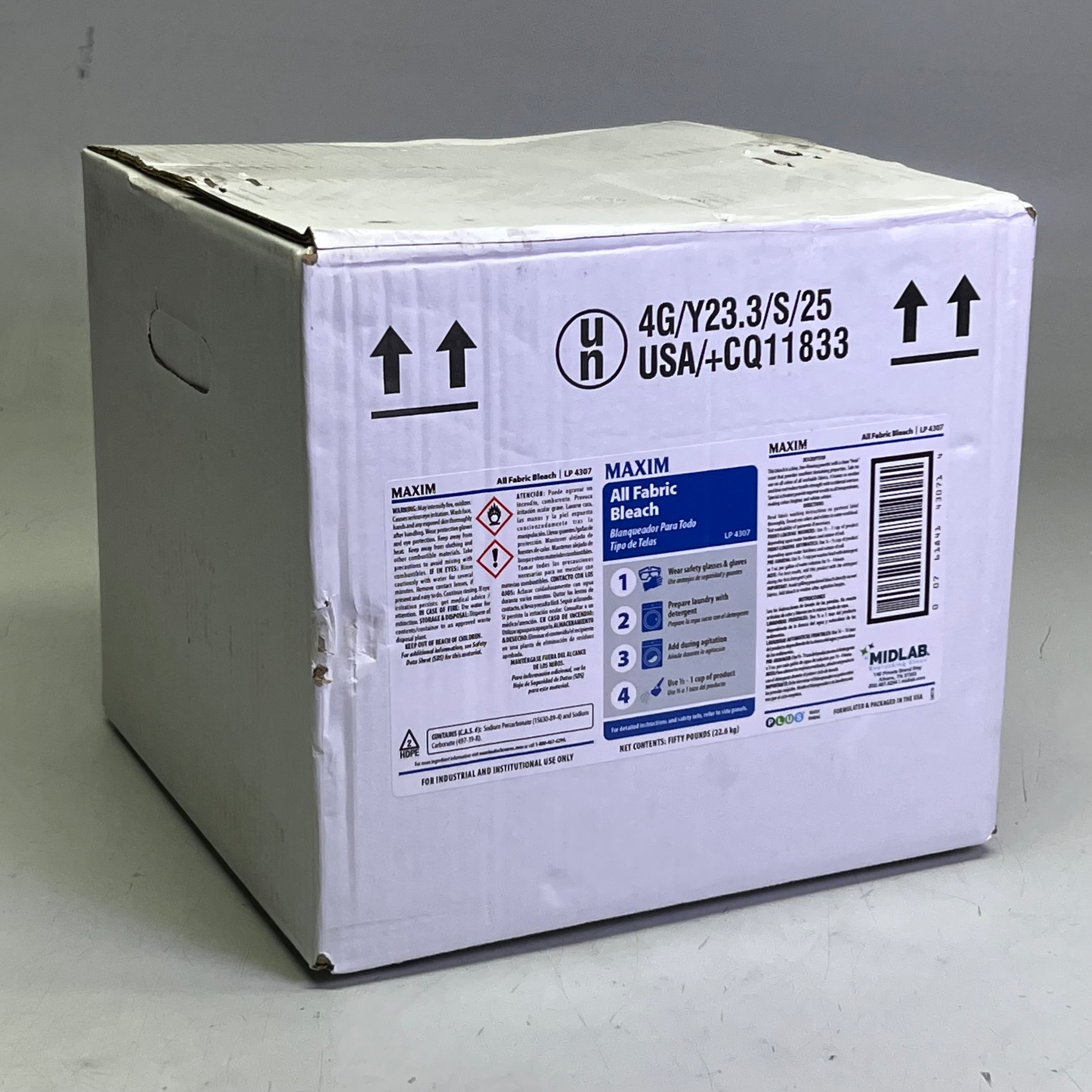 MAXIM All Fabric Bleach 50 lb Box LP4307 Industrial Use – PayWut
