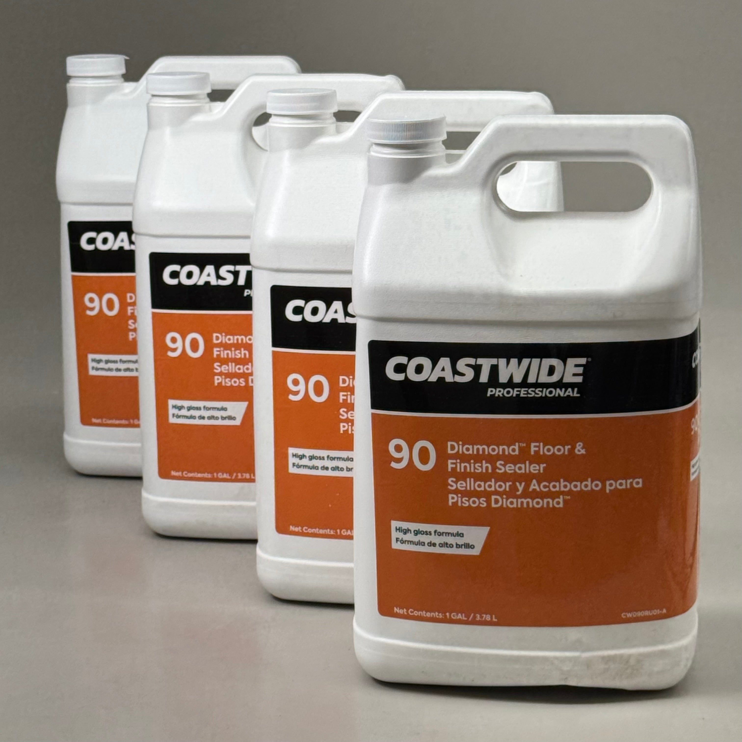 COASTWIDE (4 PACK, 1 GALLON EACH) 90 Diamond Floor Finish Sealer High ...