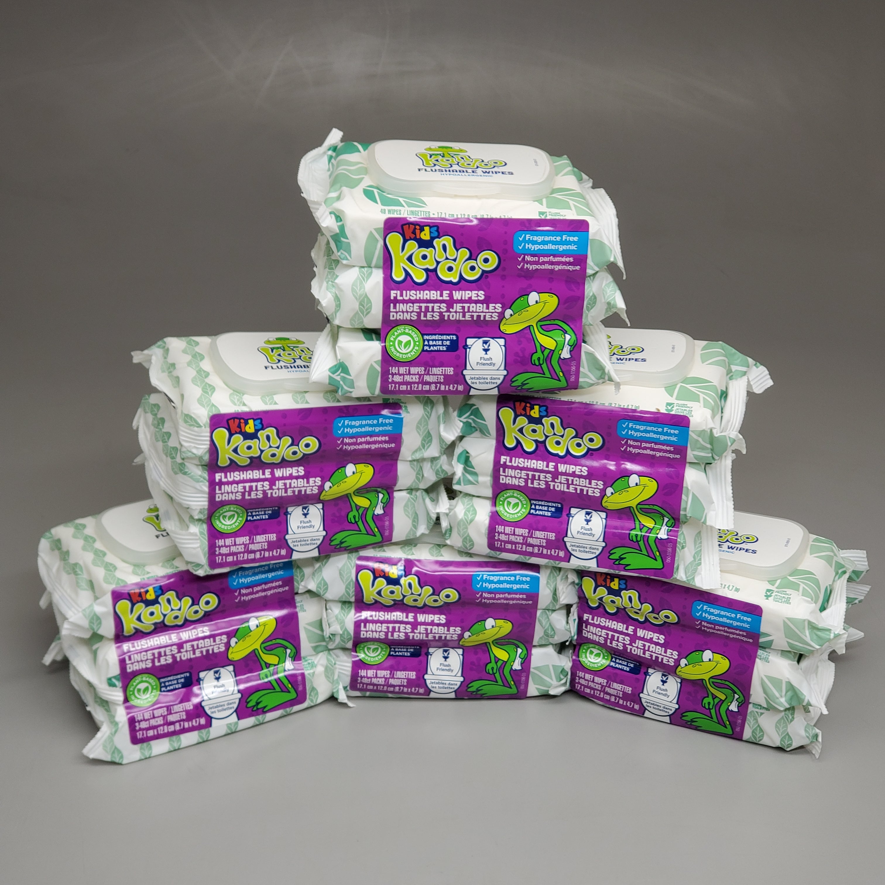 KANDOO KIDS Flushable Wipes 6x144 CT! Fragrance Free Hypoallergenic ...