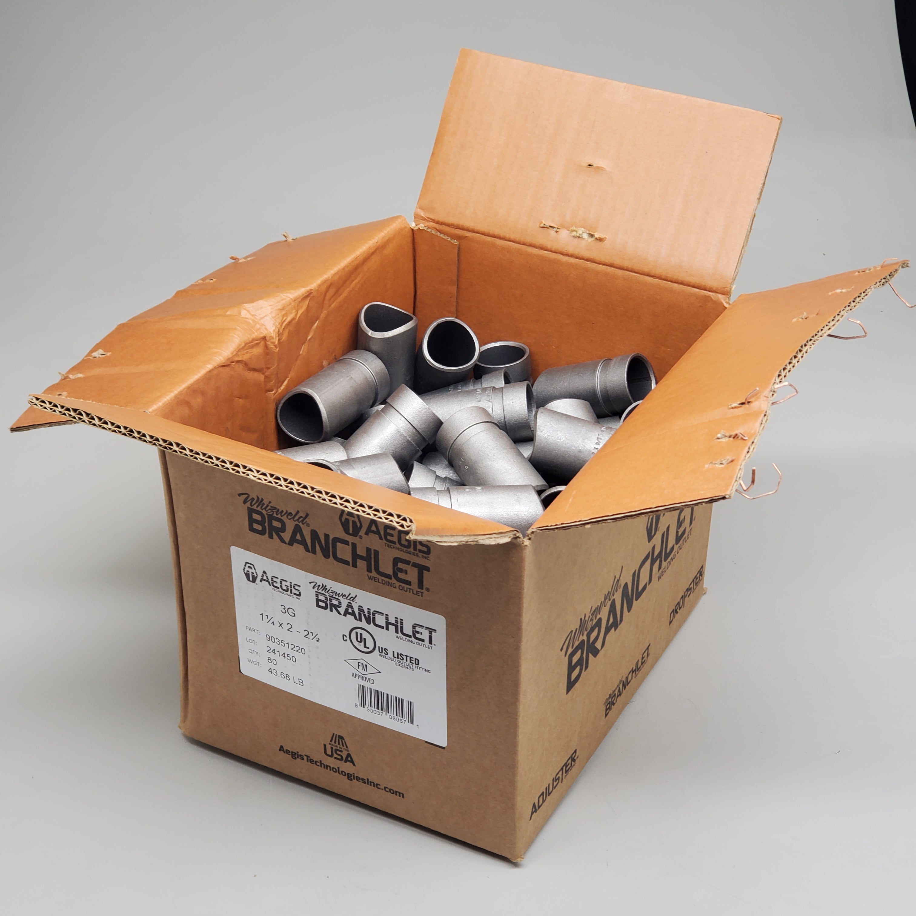 AEGIS Wizweld Branchlet (80 Pack) 1-1/4"x2-2-1/2" Welded Outlet Fittin ...
