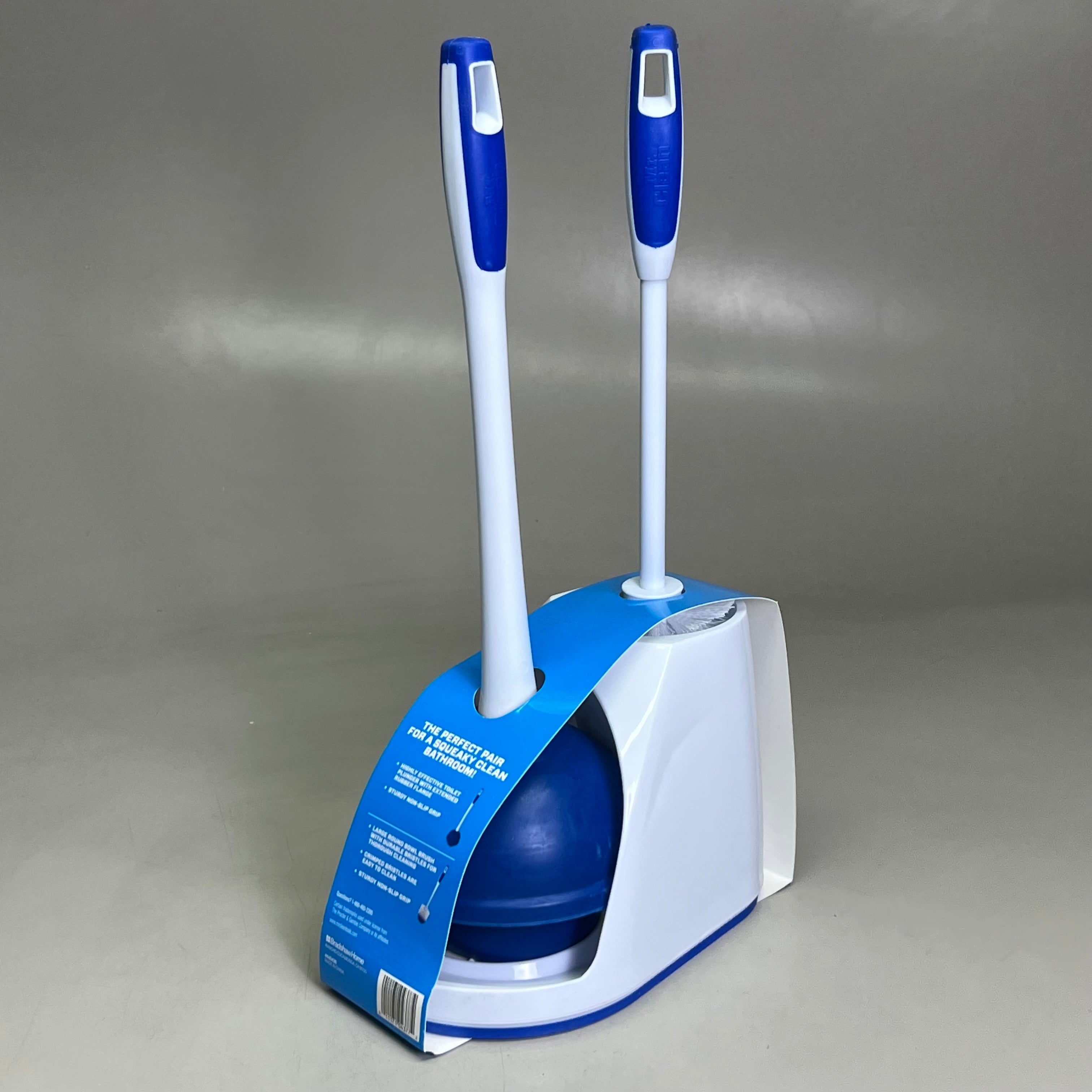 MR. CLEAN 440436 Turbo Plunger & Bowl Brush Set 12 1/2-Inch Handle w ...