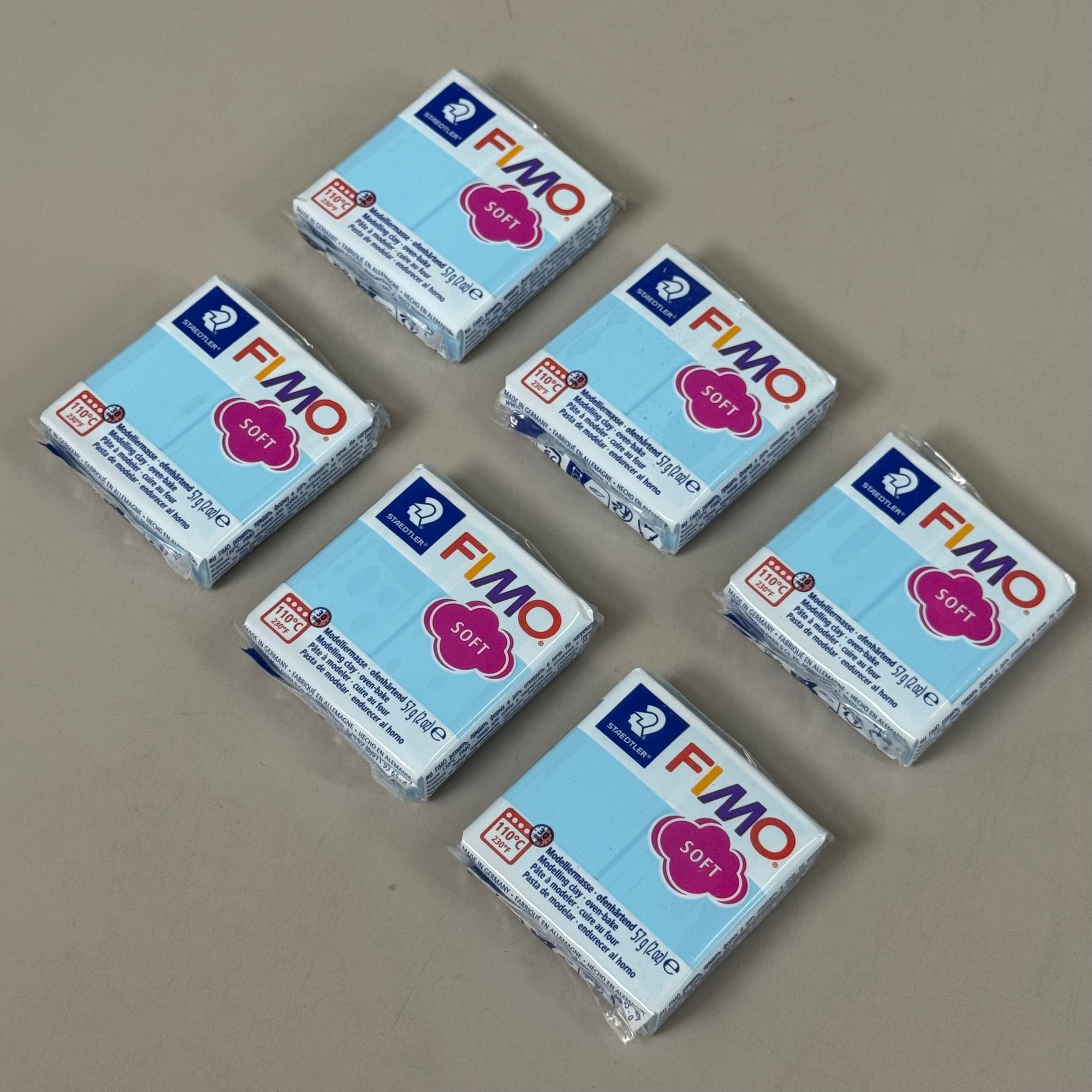 STAEDTLER (6 PACK)Fimo Soft 110 Degrees C Bake Modeling Clay 305 Aqua ...
