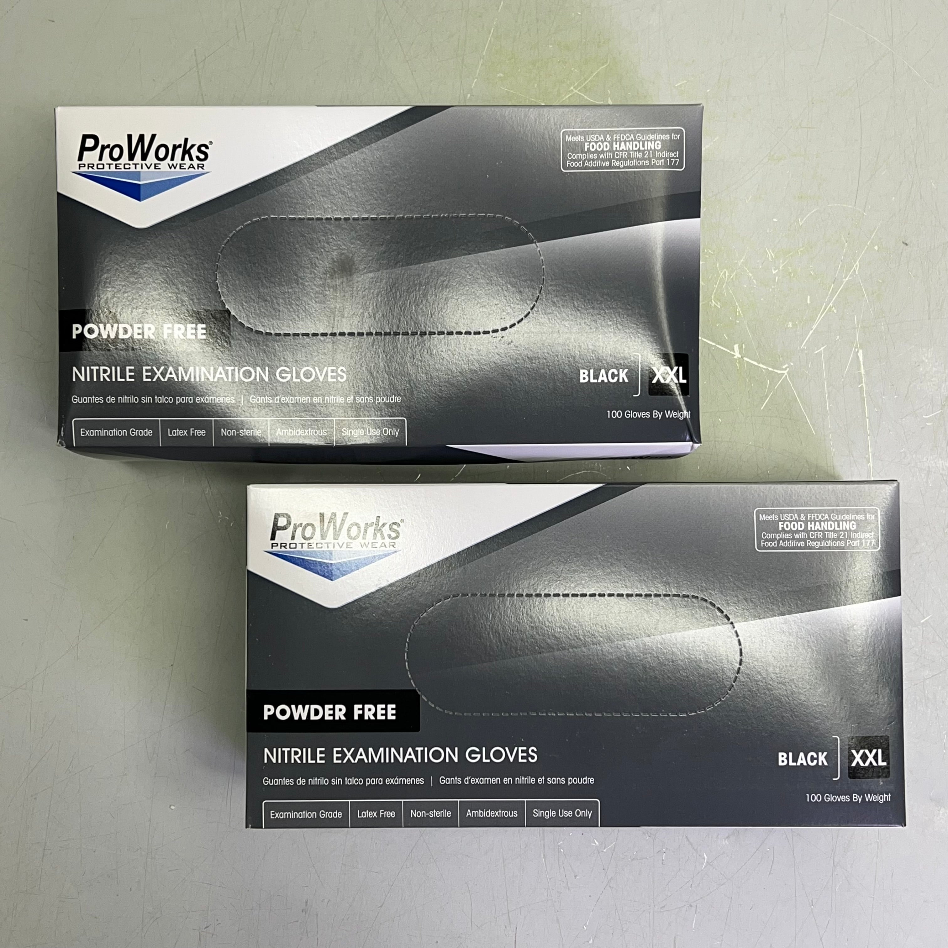 PROWORKS (2 PACK, 200 GLOVES) Powder Free Nitrile Examination Gloves X ...