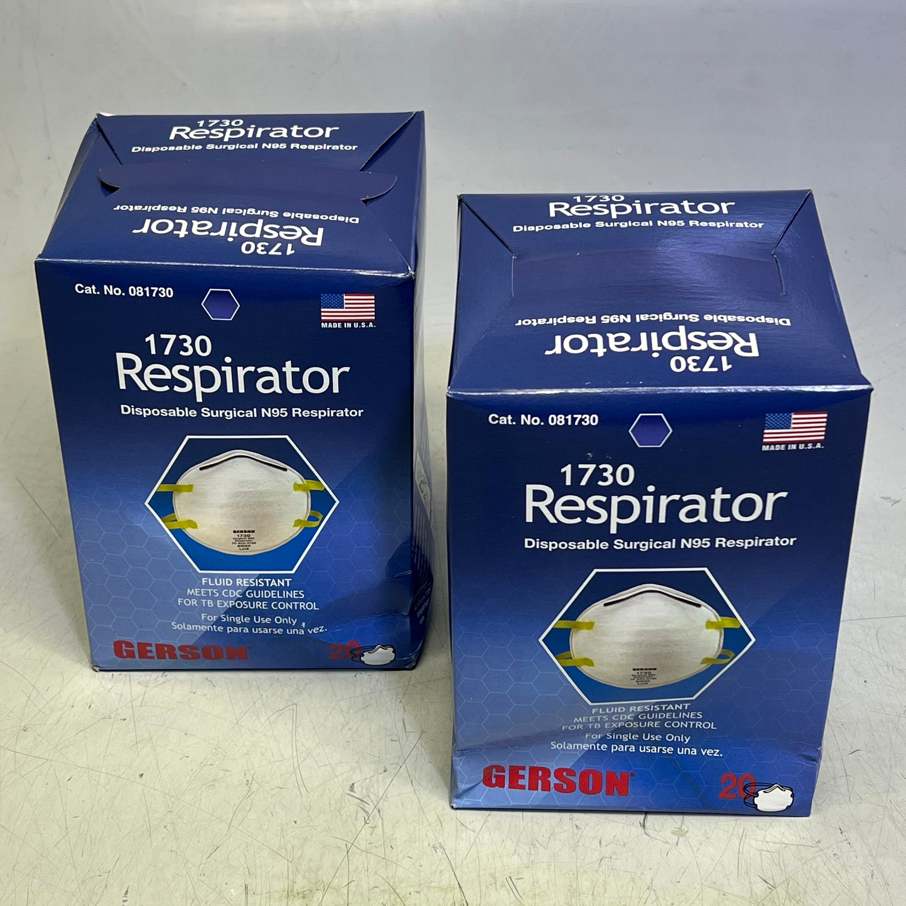 ZA@ GERSON (40 Pack) Particulate Respirator Made In USA N95 White 1730 ...