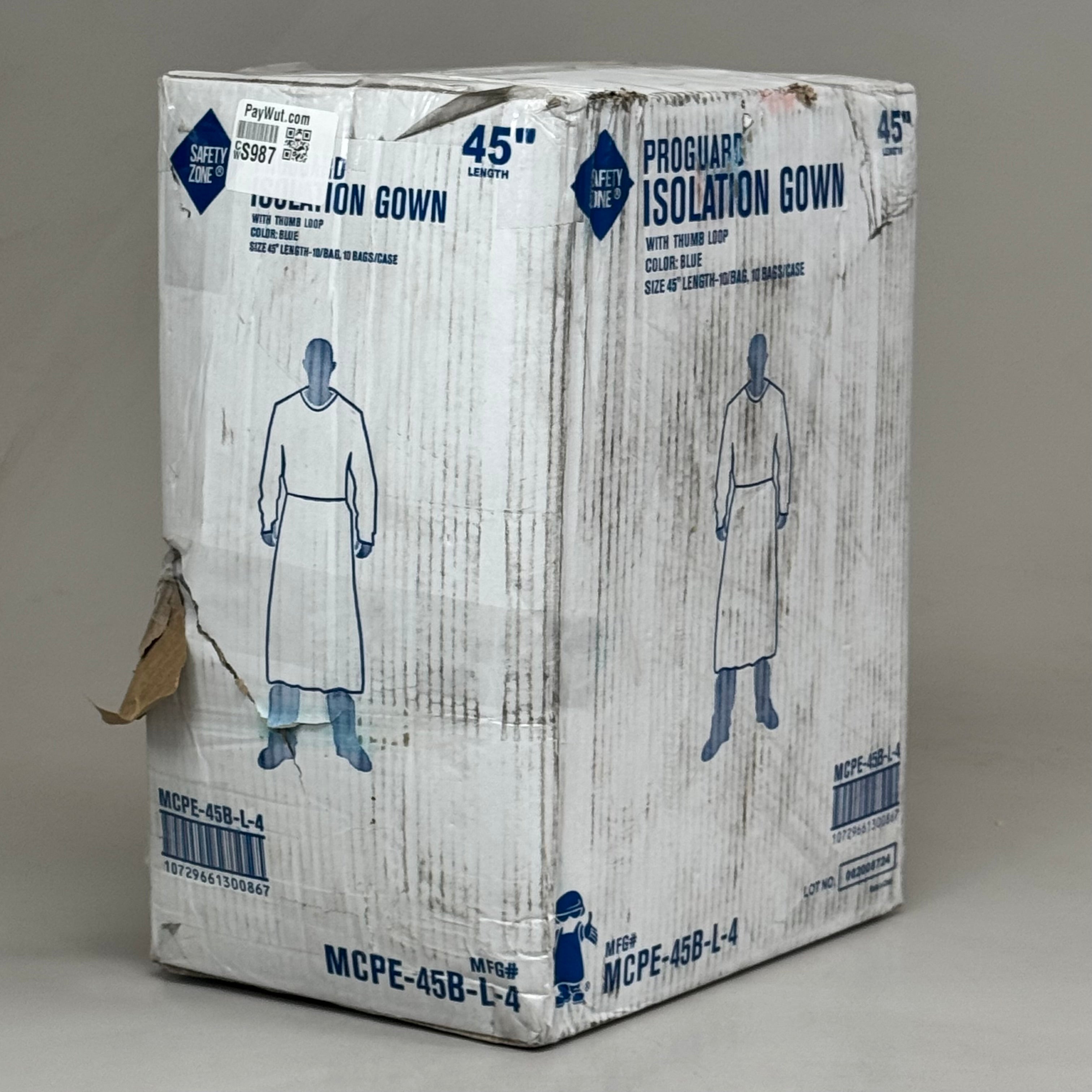 ZA@ SAFTEY ZONE Cast Polyethylene Coat Aprons w/ Thumb Holes L / 45" L ...