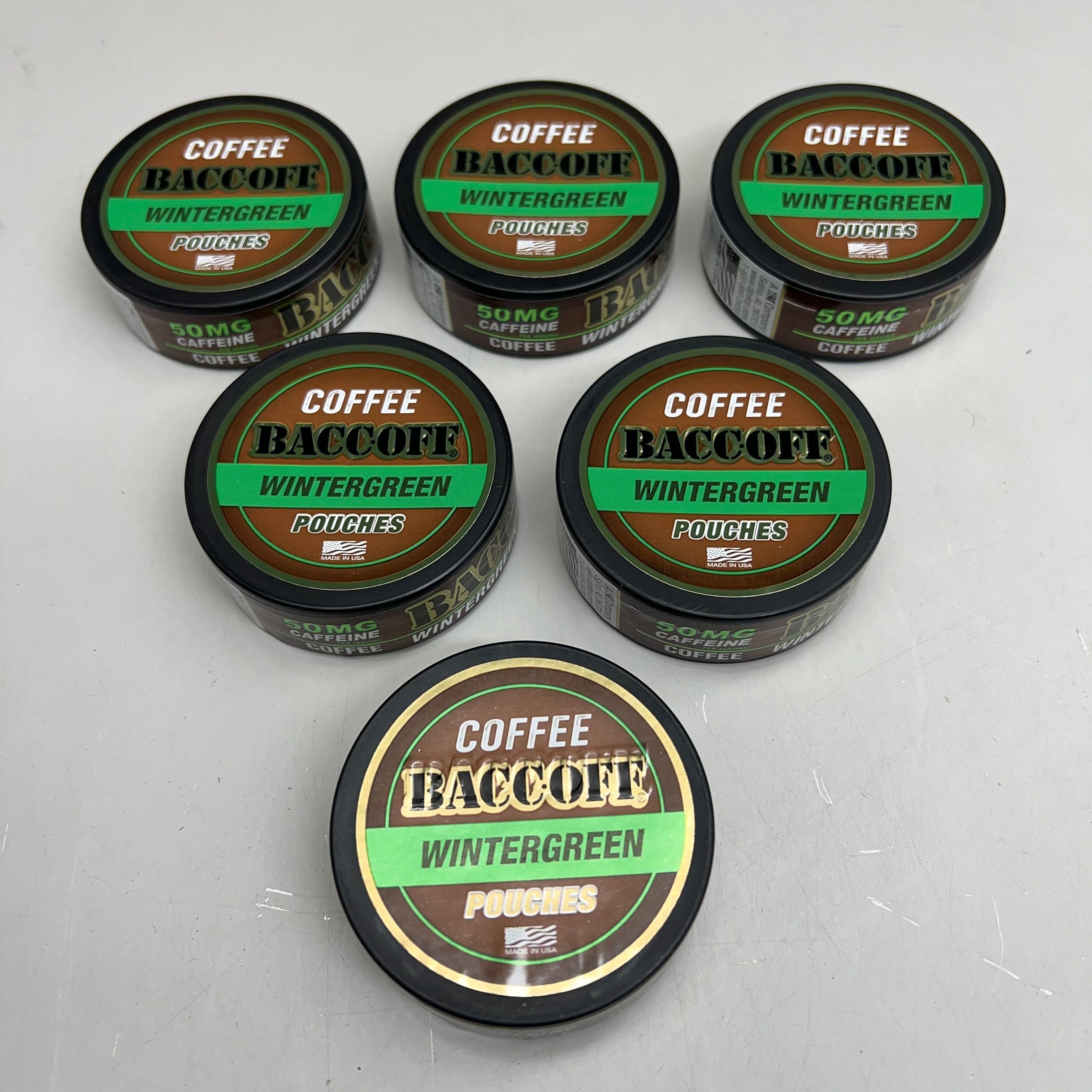 ZA@ BACCOFF (6 PACK) Coffee Wintergreen Chew Flavor Pouches 1.1 oz BB ...