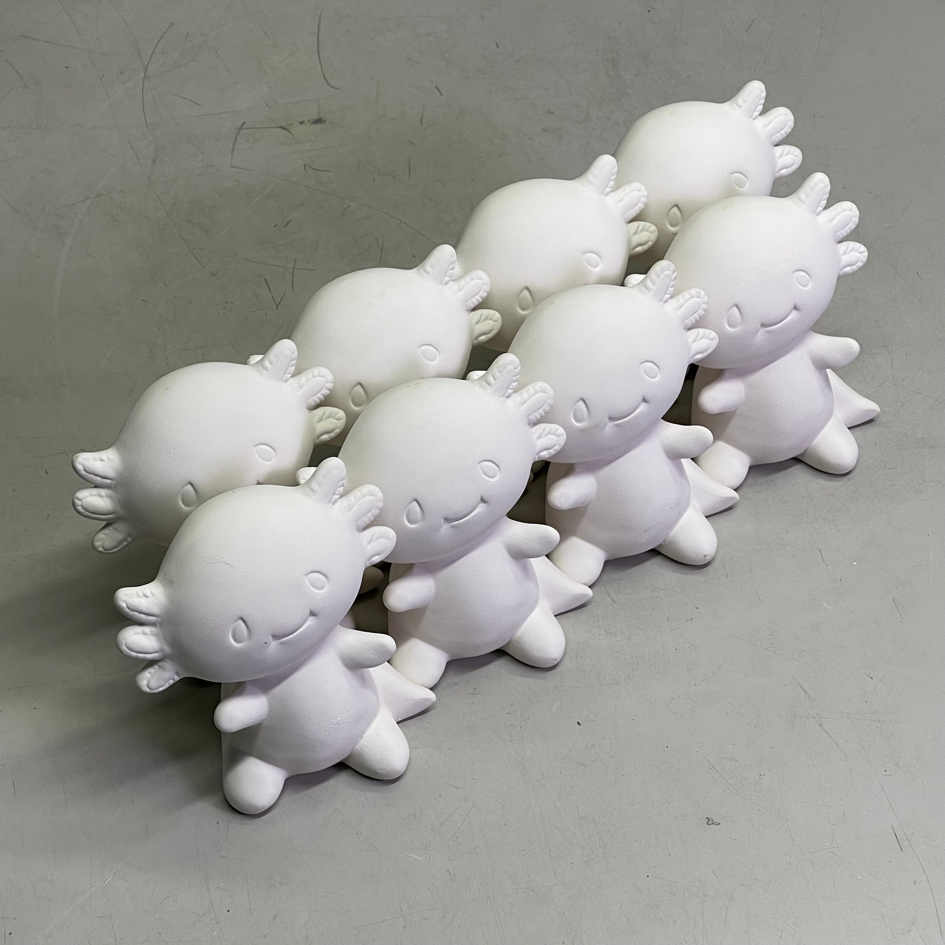 ZA@ GARE (8 PACK) Paintable Ceramic Axolotl Party Animal 5" x 4.5" x 3 ...