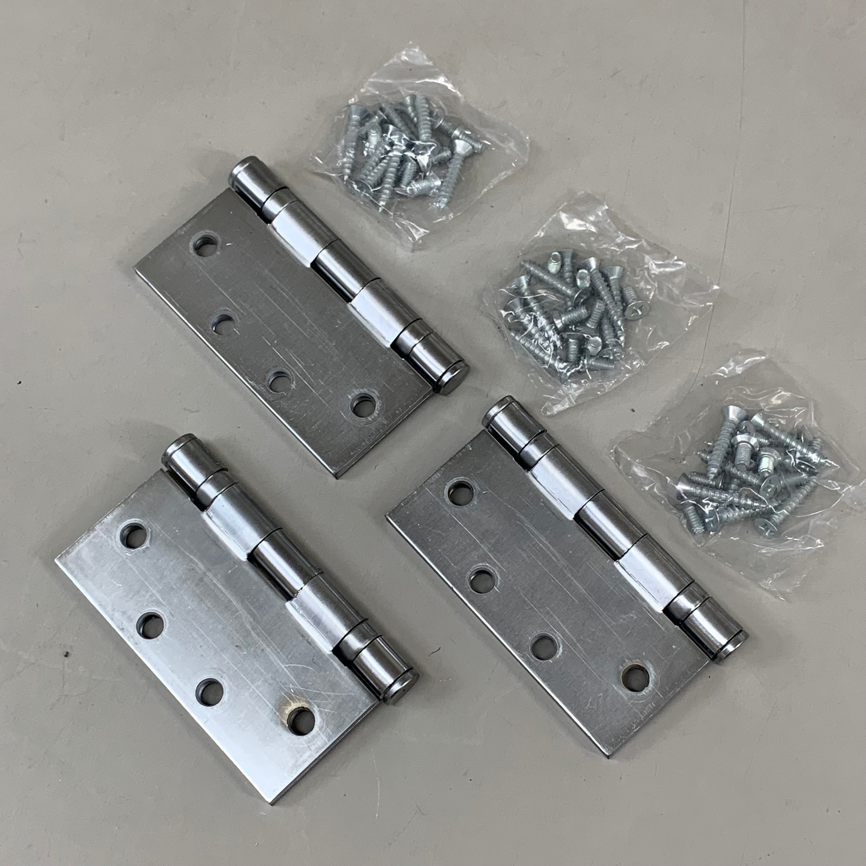 HAGER (3 Pack) Hinge 5 Knuckle Steel 4.5"x4.5" Satin Chrome BB1279 – PayWut