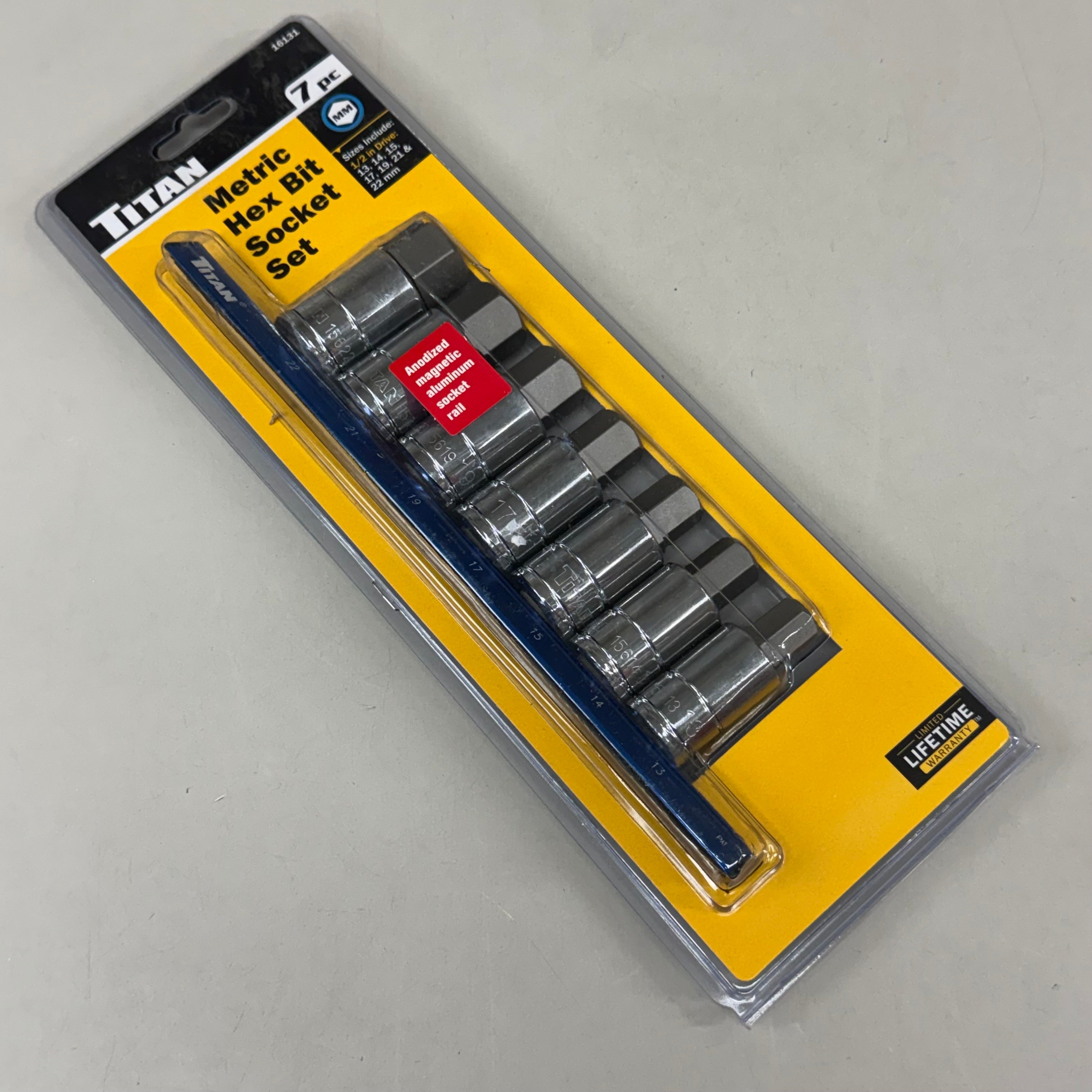TITAN (7 Piece) Metric Hex Bit Socket Set 1/2" Dr 13-22MM 16131 – PayWut