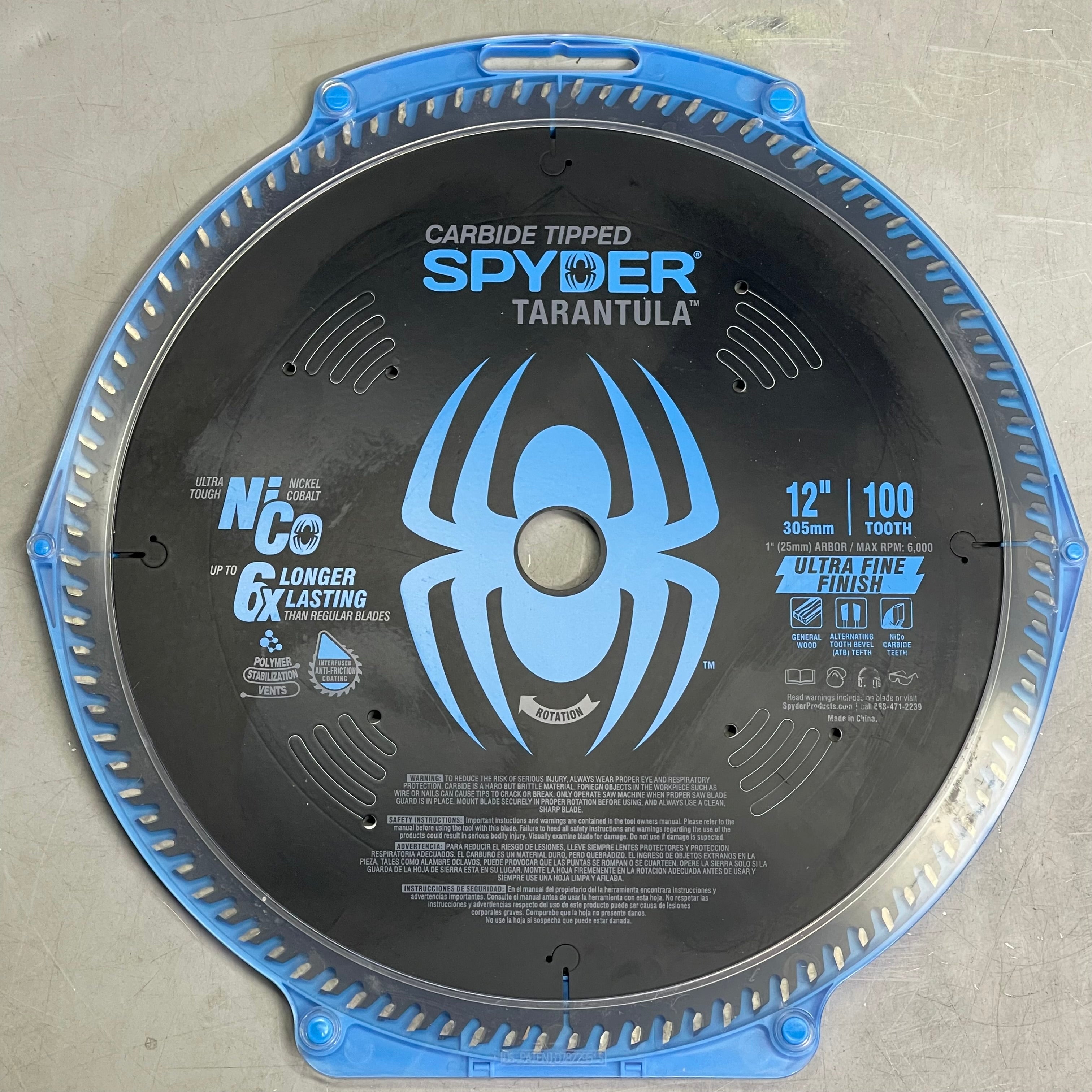 SPYDER Tarantula Ultra Fine Finish Circular Saw Blade 100-Tooth, 12" B ...