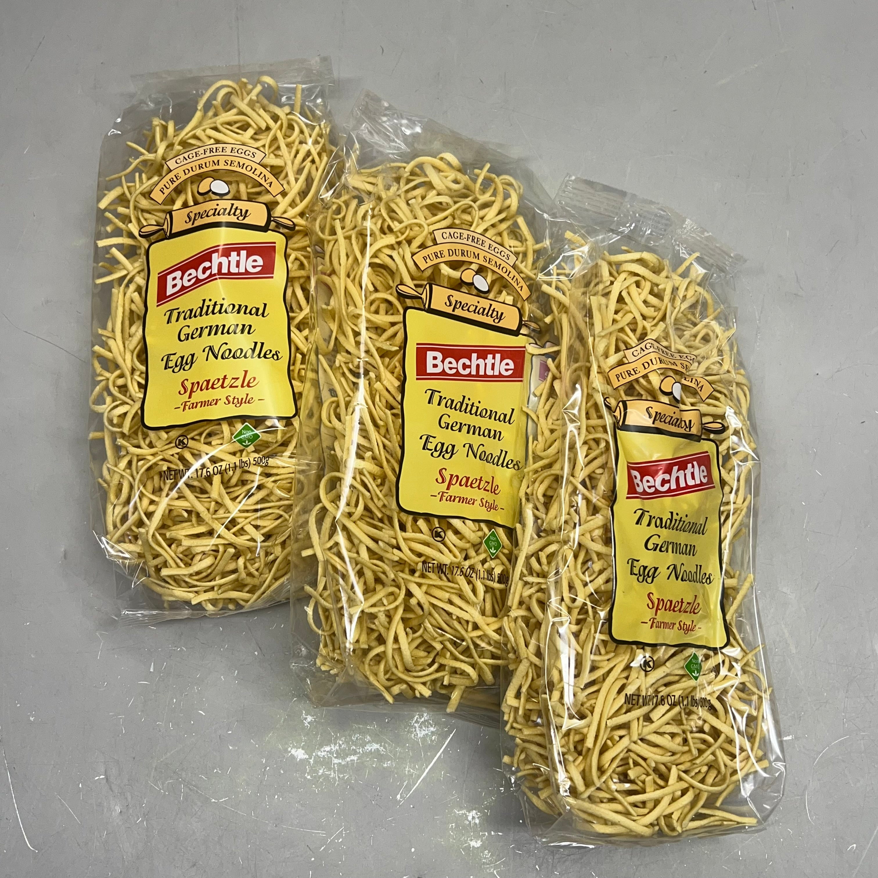 ZA@ BECHTLE (3 PACK) Traditional German Egg Noodles 1.1lbs BB 03/25 ...