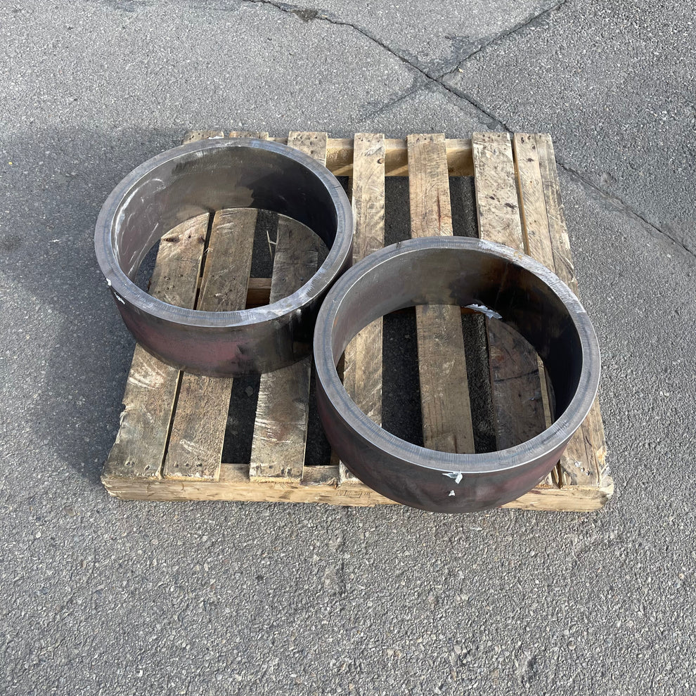ZA@ Pallet of MIXED Cast Iron Ring (Pipe Coupling?) 19”x7” ~250 lbs (A ...