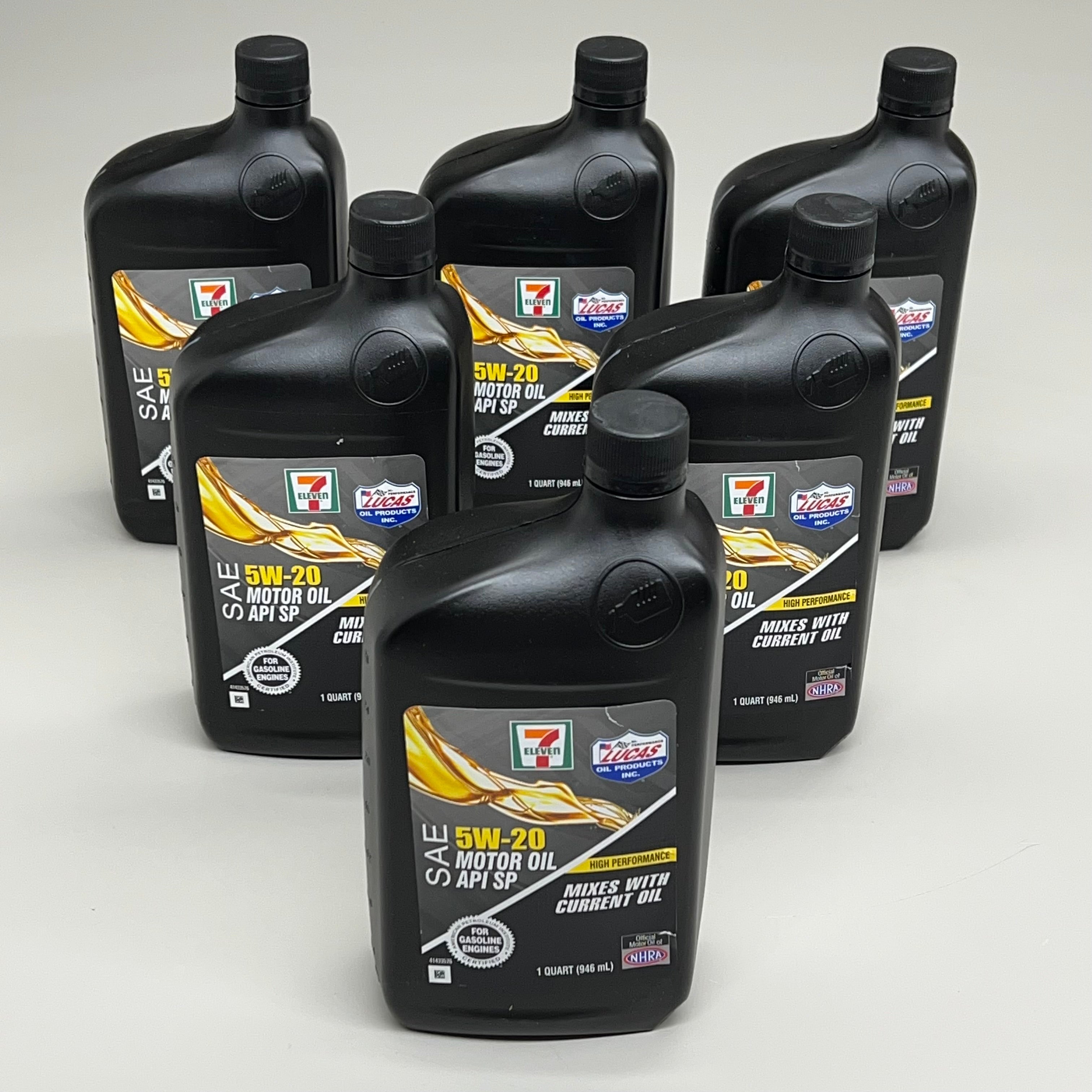 7 ELEVEN (6 PACK) SAE 5W-20 Motor Oil High Performance Gasoline Engine ...