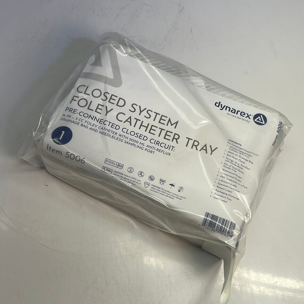 ZA@ DYNAREX (10 KITS) Closed Circuit/Closed System Foley Catheter Tray ...