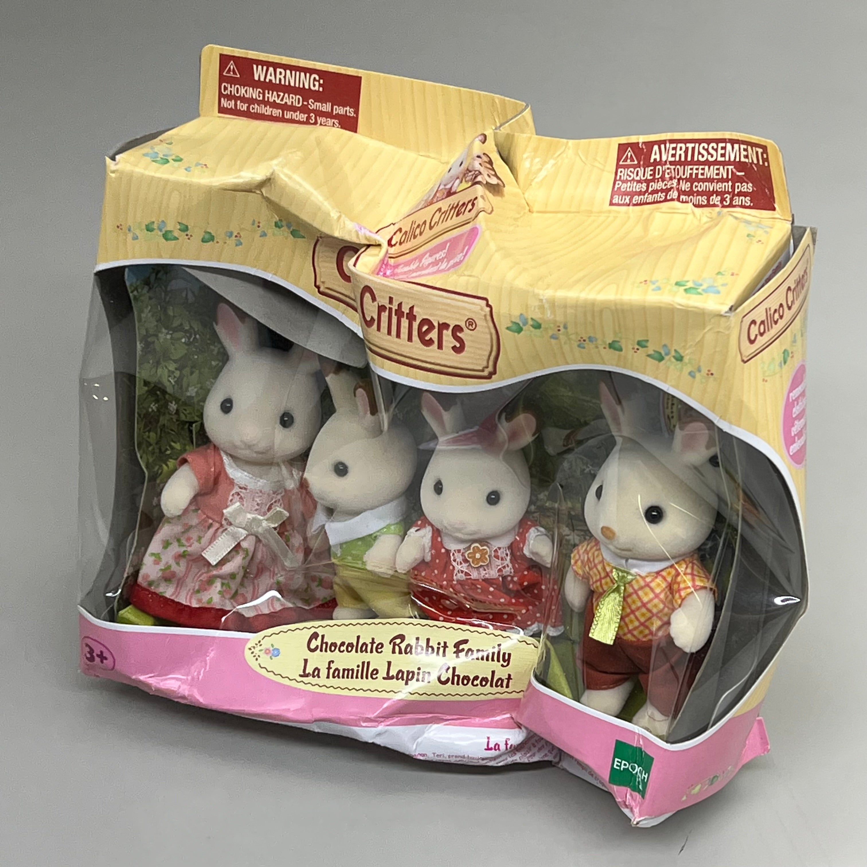 CALICO CRITTERS Chocolate Rabbit Family 4 Posable Figure set New Other ...