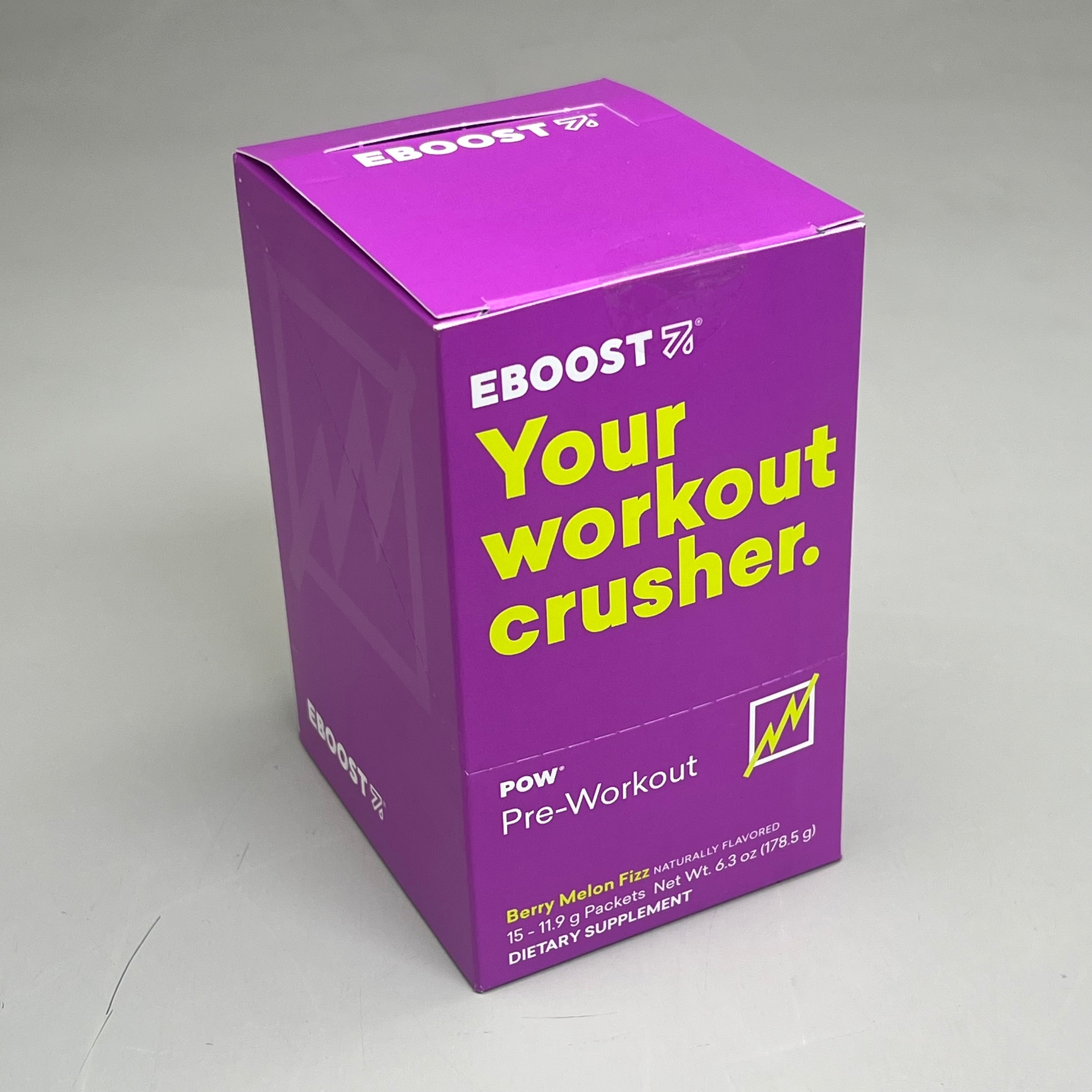 ZA@ EBOOST POW Clean Energy Pre-Workout Berry Melon Fizz 15 Packets BB ...