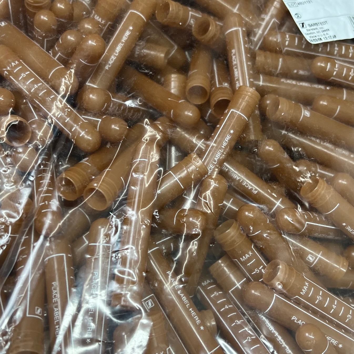 LABCORP Screw cap Tubes Round Base 13X82mm pp Grade Amber 100pcs 4mL 4 ...