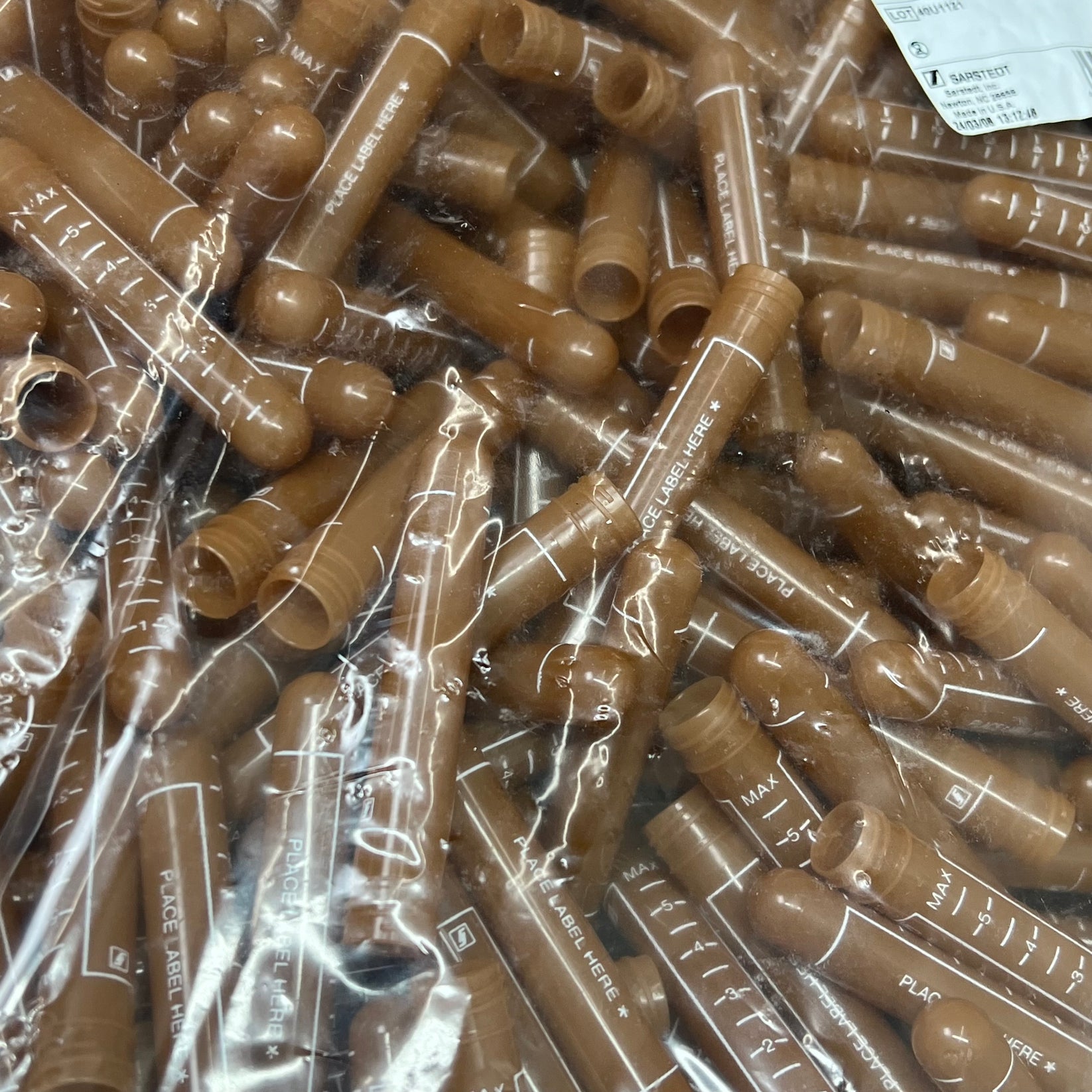 LABCORP Screw cap Tubes Round Base 13X82mm pp Grade Amber 100pcs 4mL 4 ...