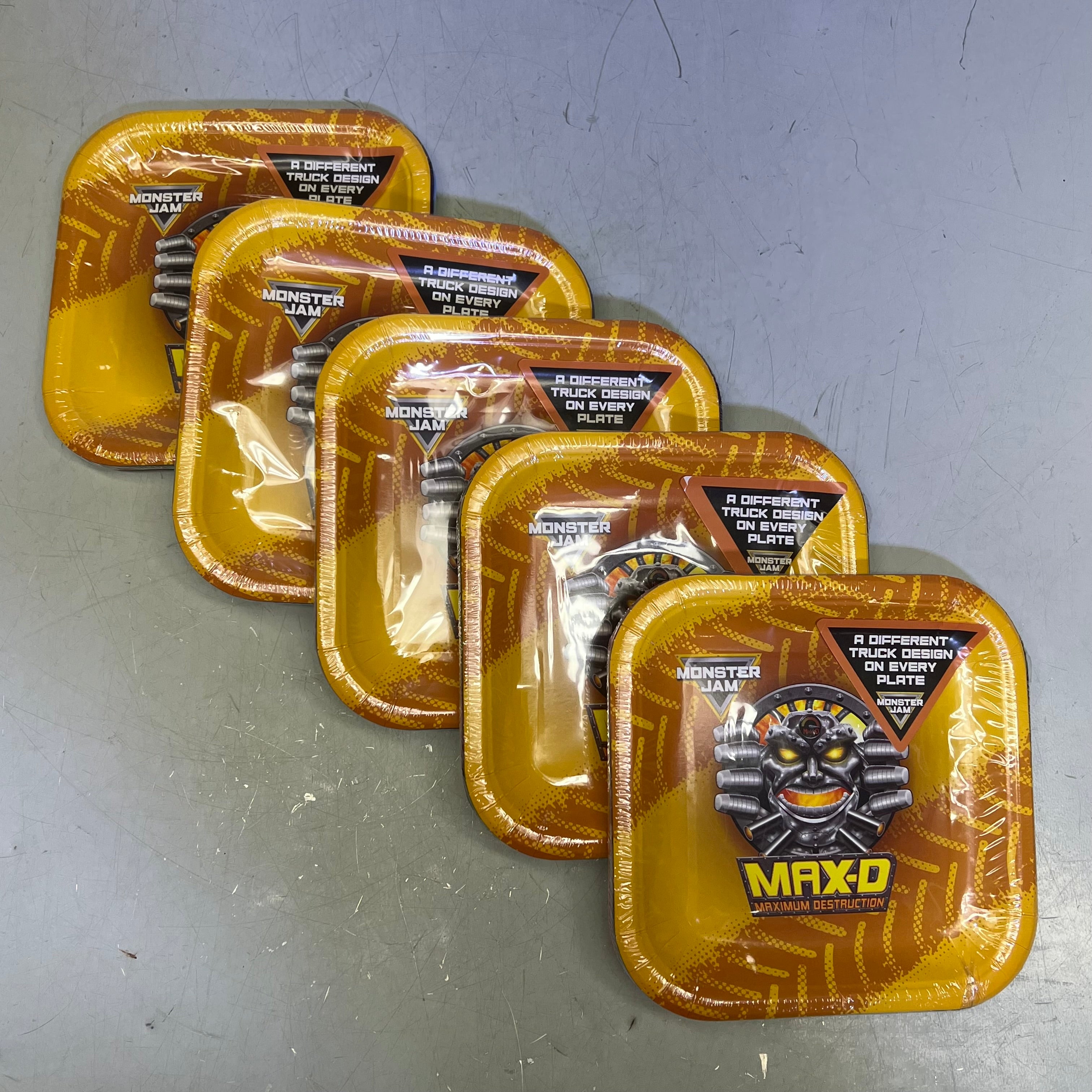 PRIME PARTY (5 PACK, 8 PLATES EACH) Monster Jam Dessert Party Plates 7 ...