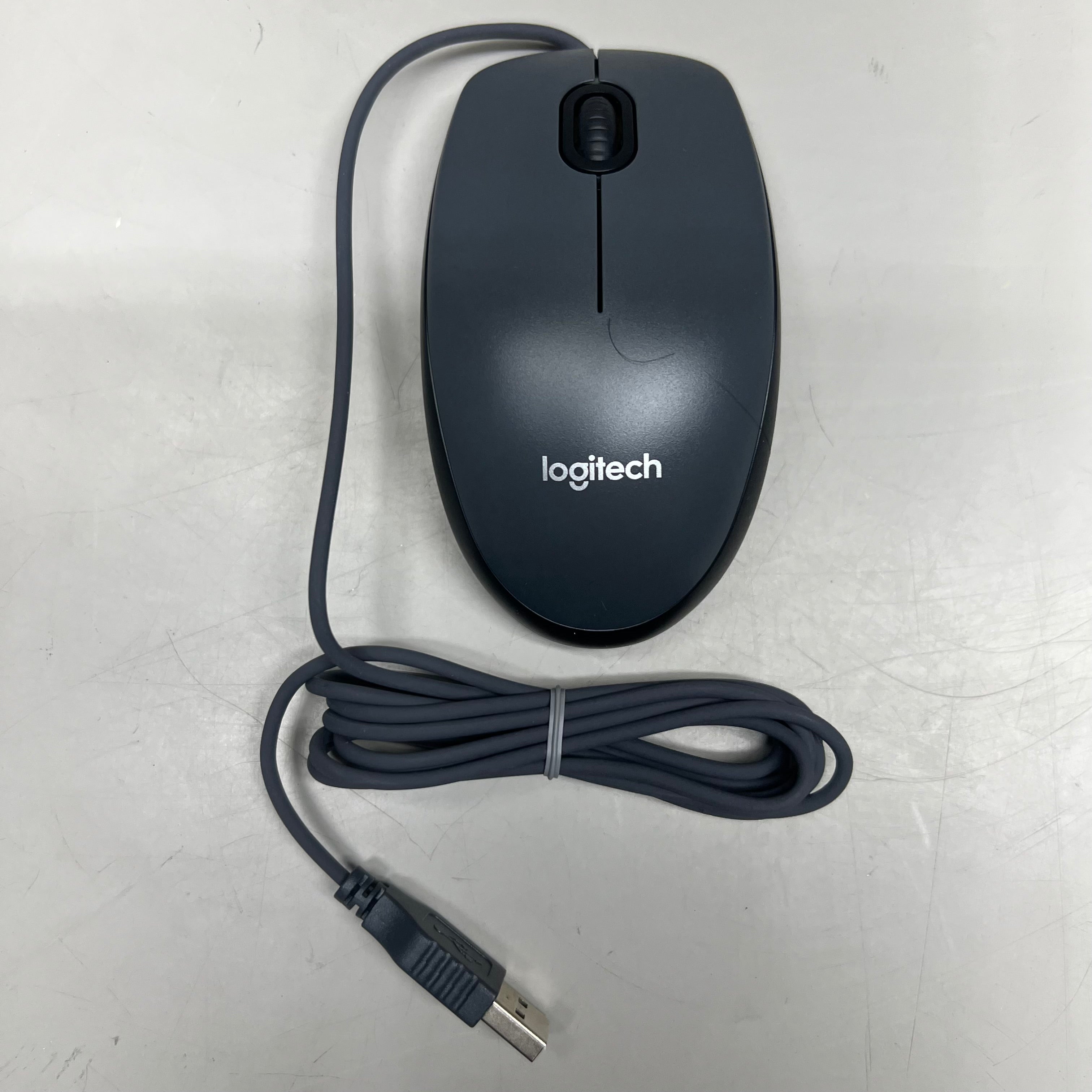 LOGITECH Full-Size USB Wired Mouse 4.5" x 2.5" Black M100 – PayWut