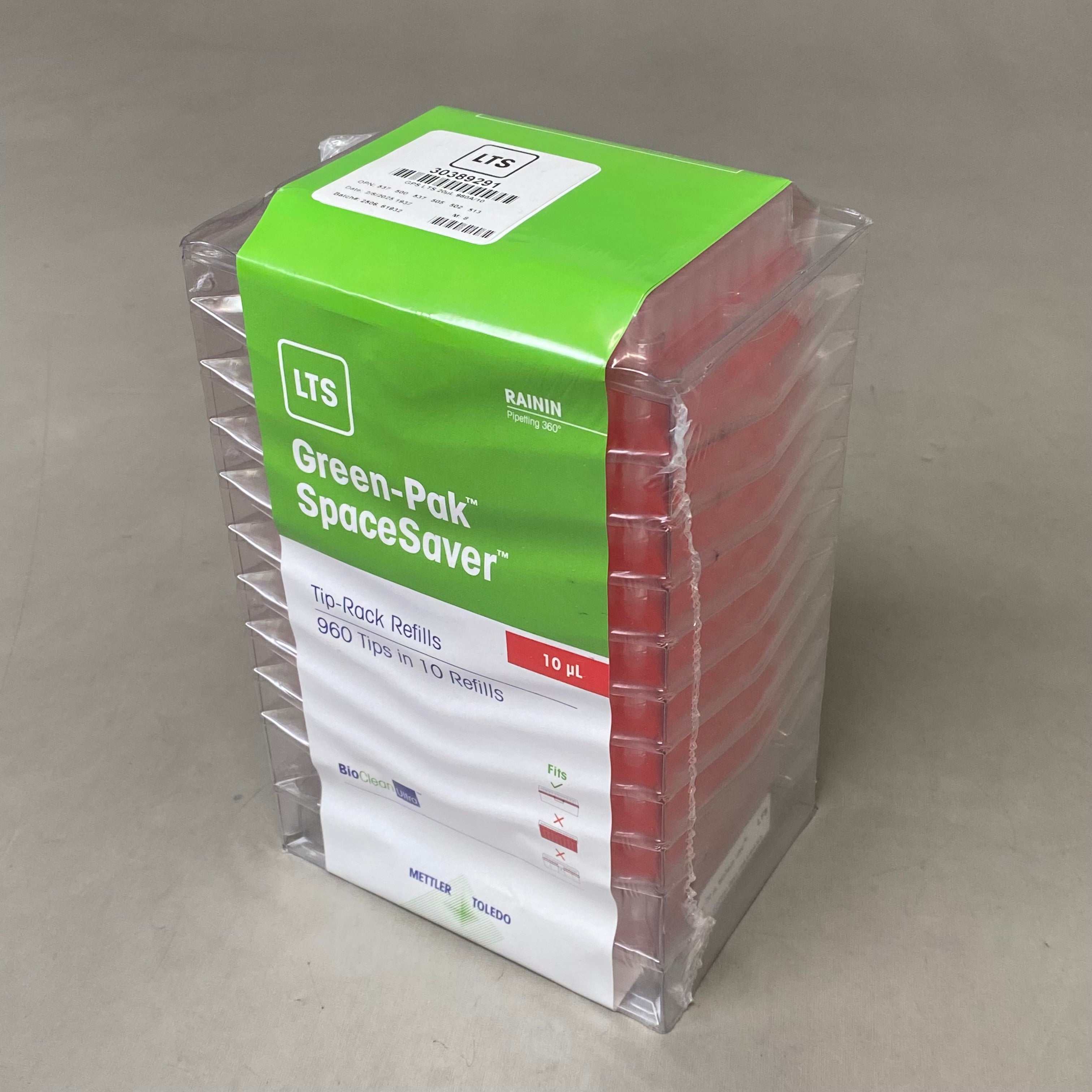 RAININ (960 Tips) Green-Pak Space Saver Tip-Rack Refills 10UPL Red 303 ...