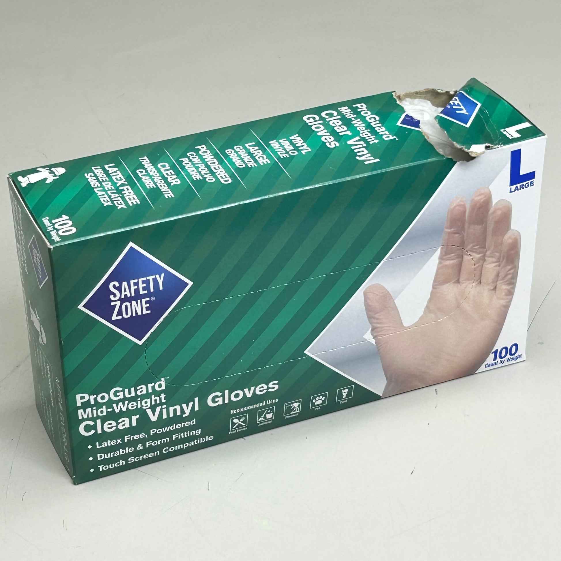 ZA@ SAFETY ZONES (10 Pack, 100 Gloves Each) Vinyl Powder Free Gloves S ...