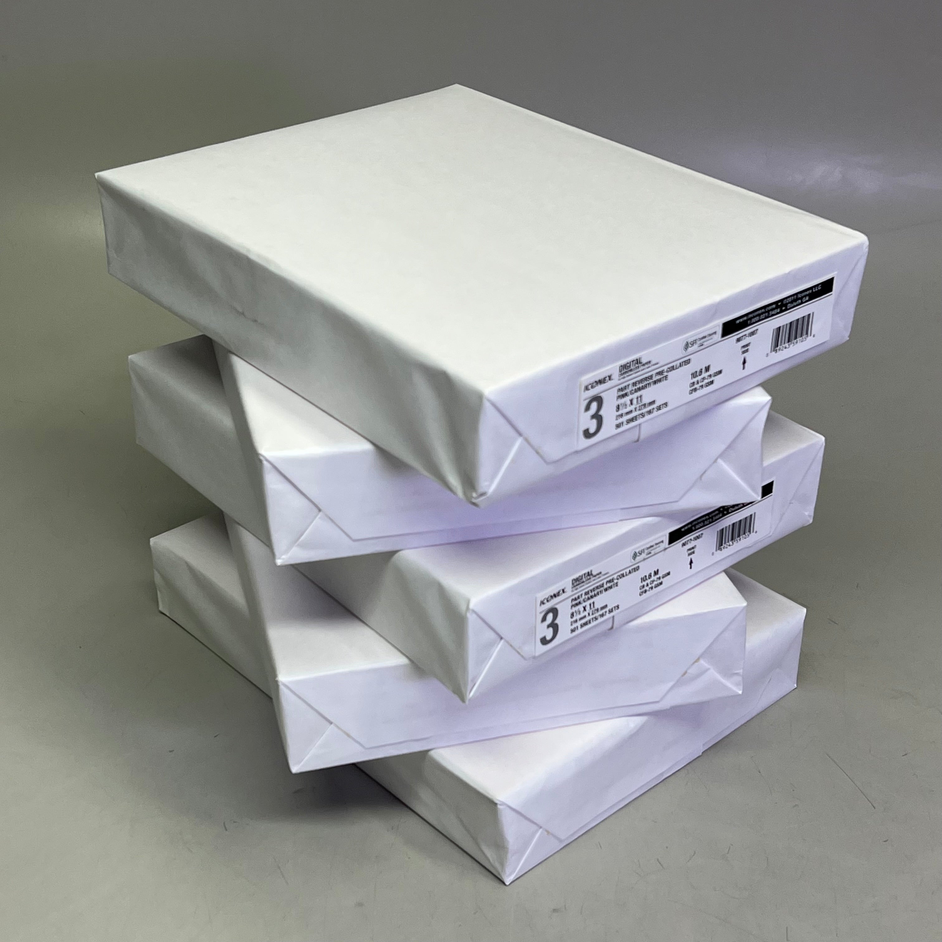 ICONEX (2,505 PACK) Digital Carbonless Paper 8.5x11 White/Canary/Pink ...