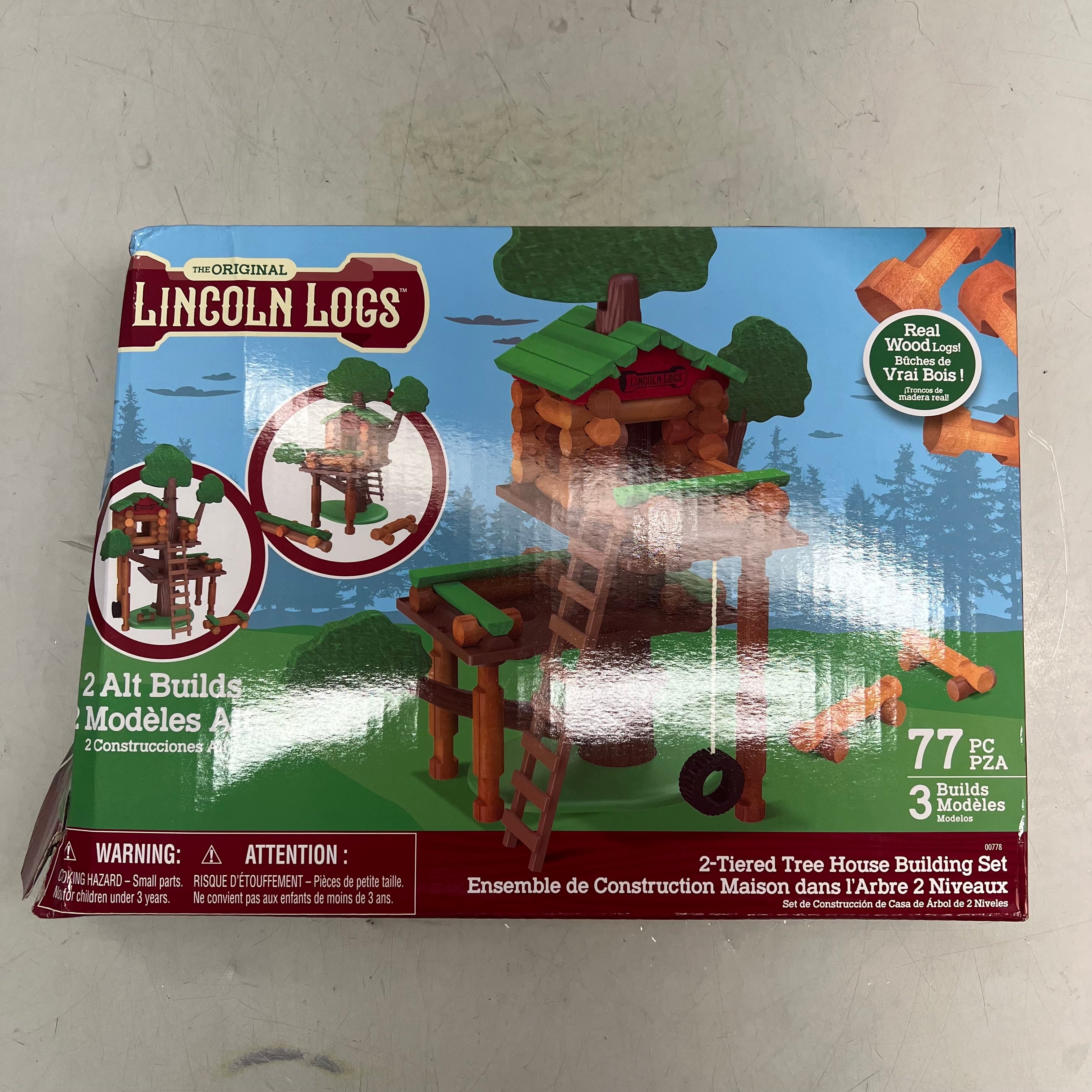HASBRO The Original Lincoln Logs Building Toy 77 Piece Brown 00778 (As ...