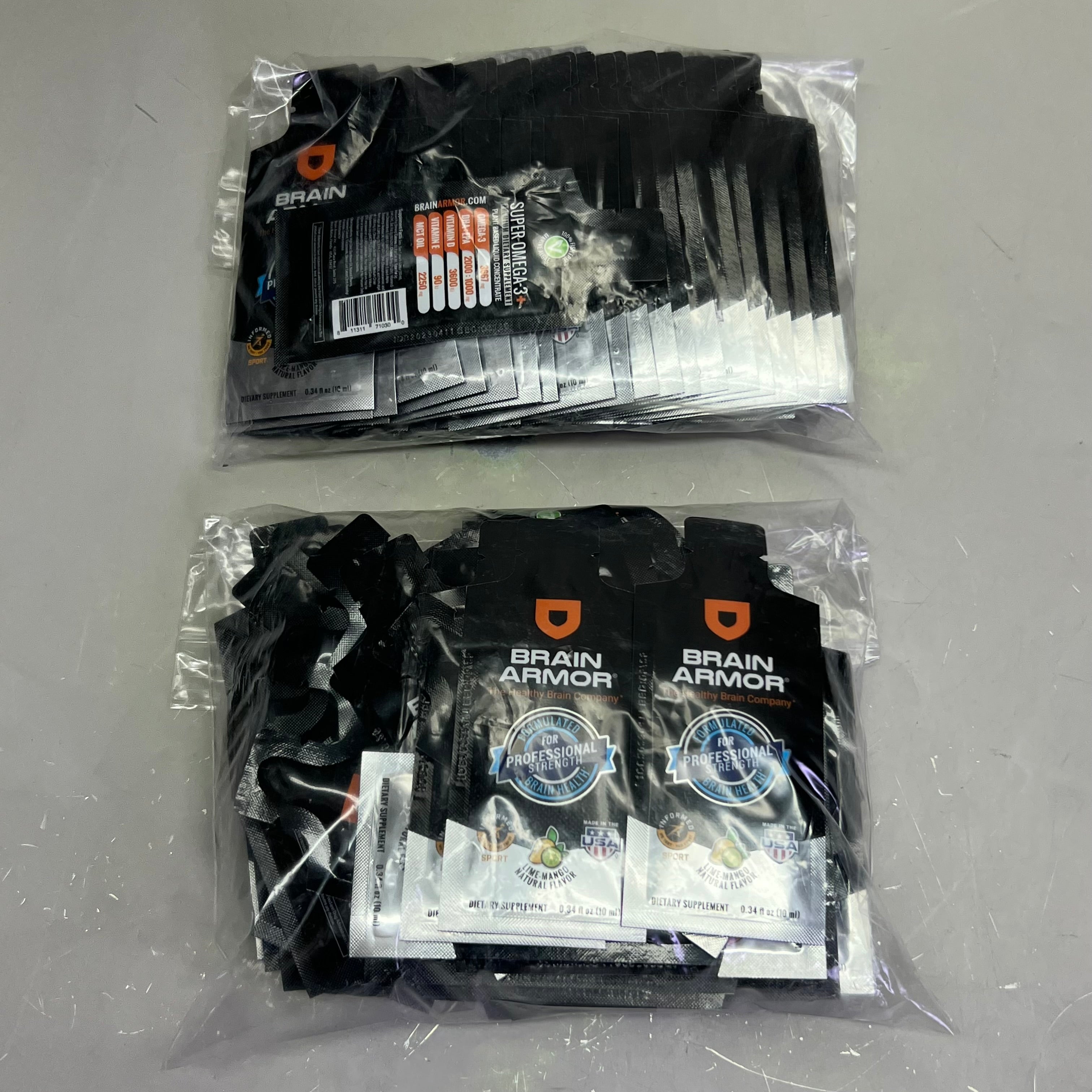 ZA@ BRAIN ARMOR (100 PACK) Dietary Supplement Super Omega 3+ 0.34 fl o ...