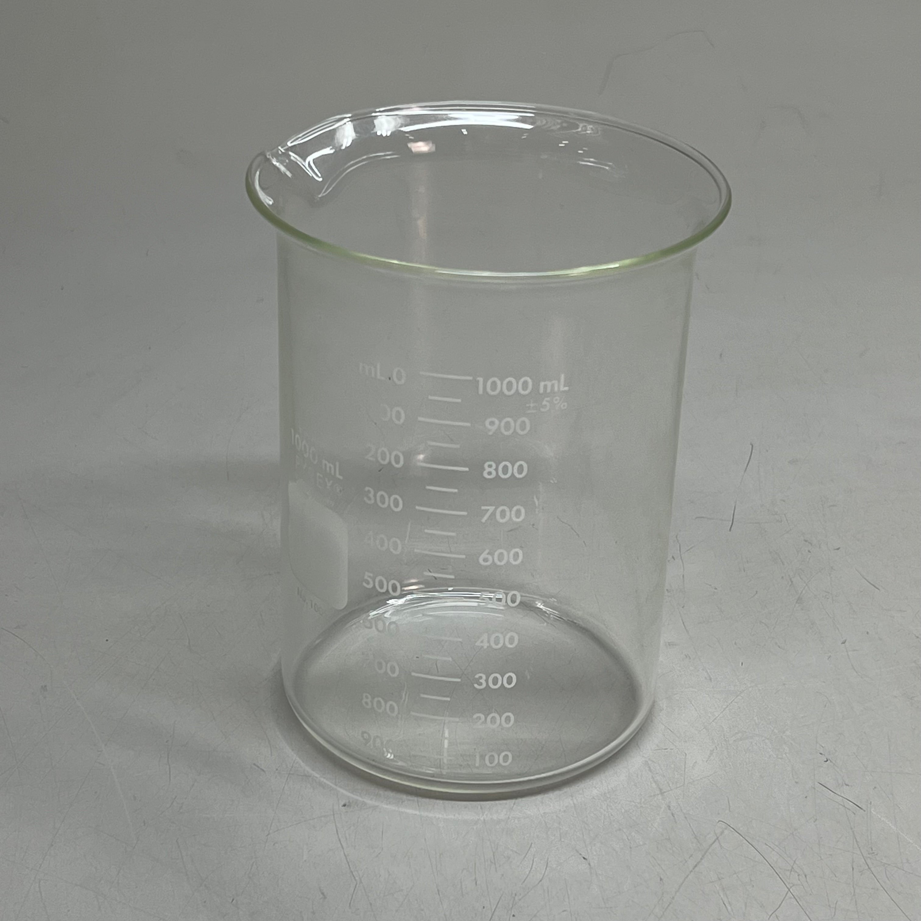 ZA@ PYREX Griffin Beaker Low Form Extra Large Marking Sport 1000 mL Cl ...