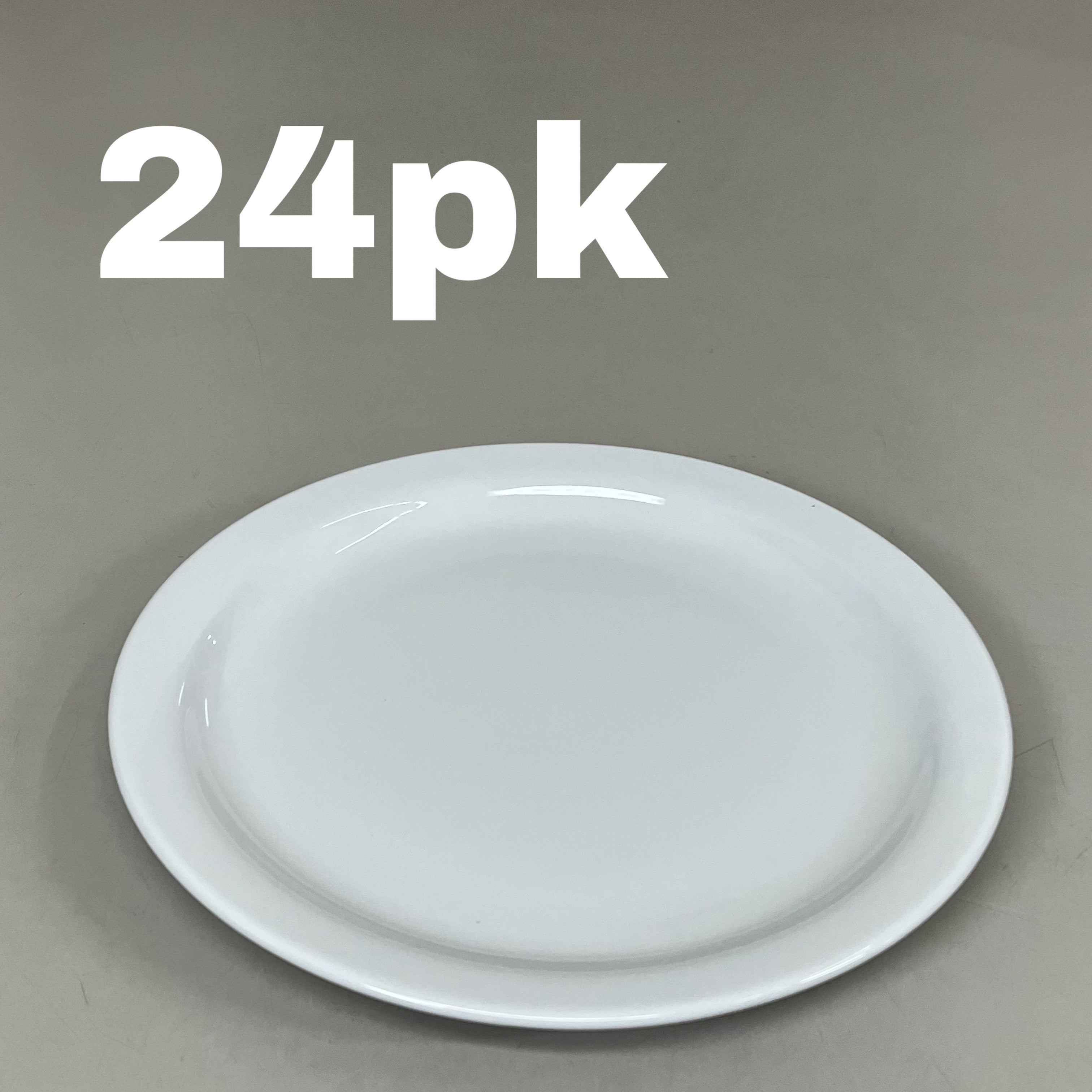 ZA@ TUXTON (24 PACK) China Plate Narrow Rim Porcelain White 9.5" CLA-0 ...
