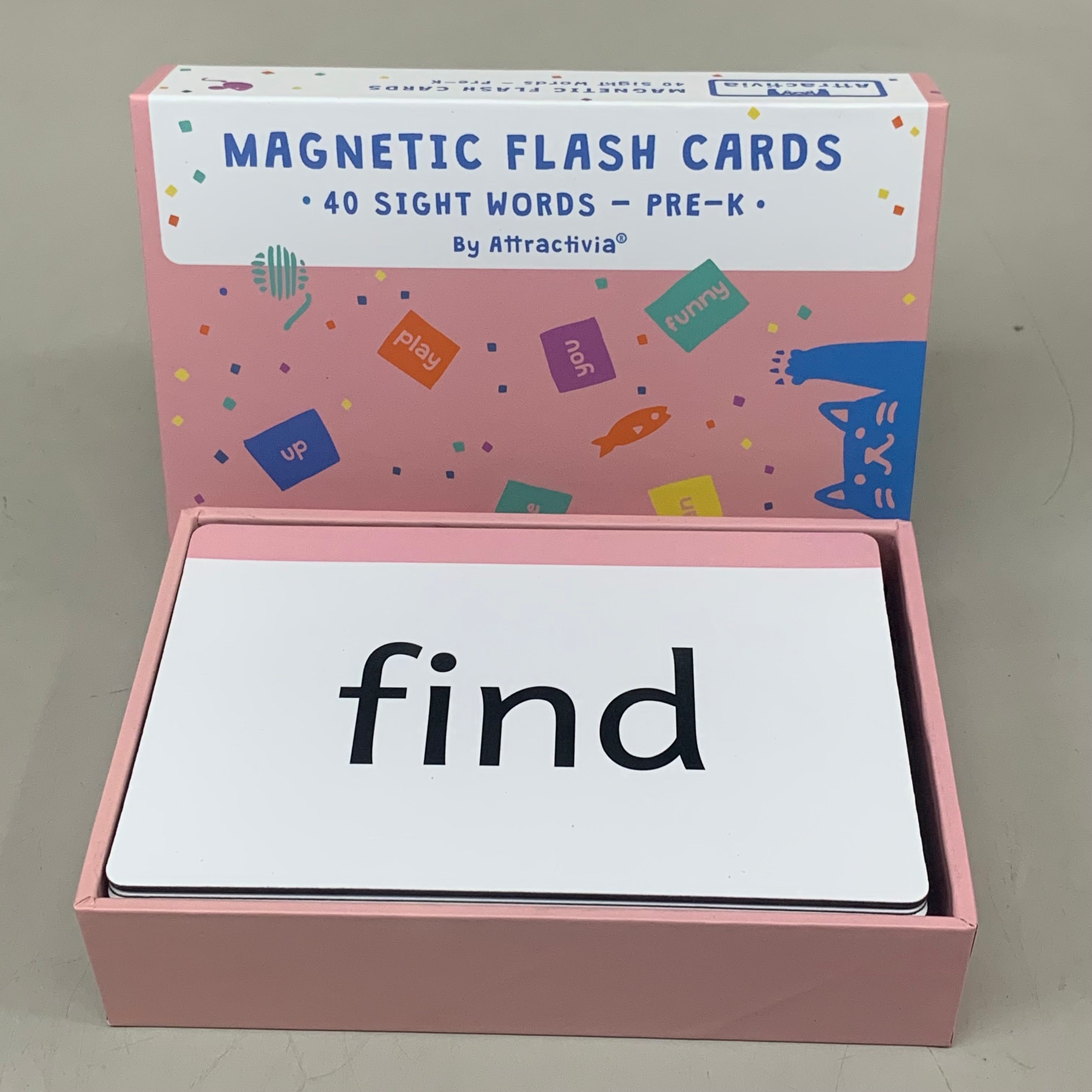 ZA@ ATTRACTIVIA Jumbo Magnetic Flash Cards 40 Sight Words PRE-K ATT-FL ...