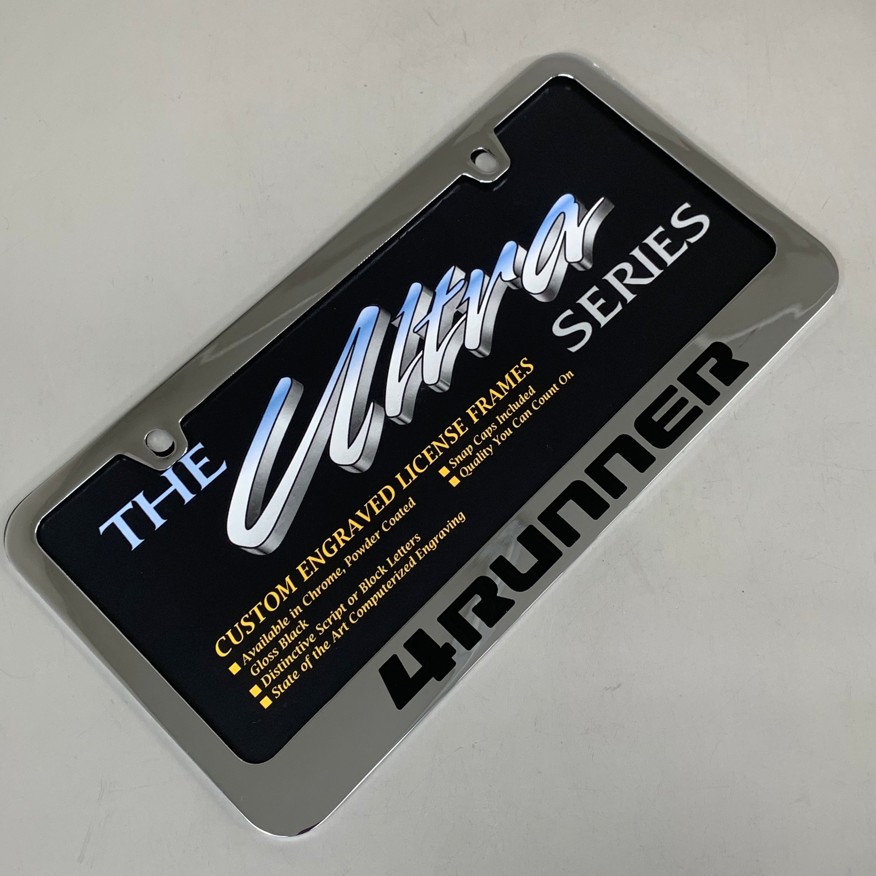 ELITE AUTOMOTIVE PRODUCTS 4Runner Emblem Solid Brass License Plate Fra ...