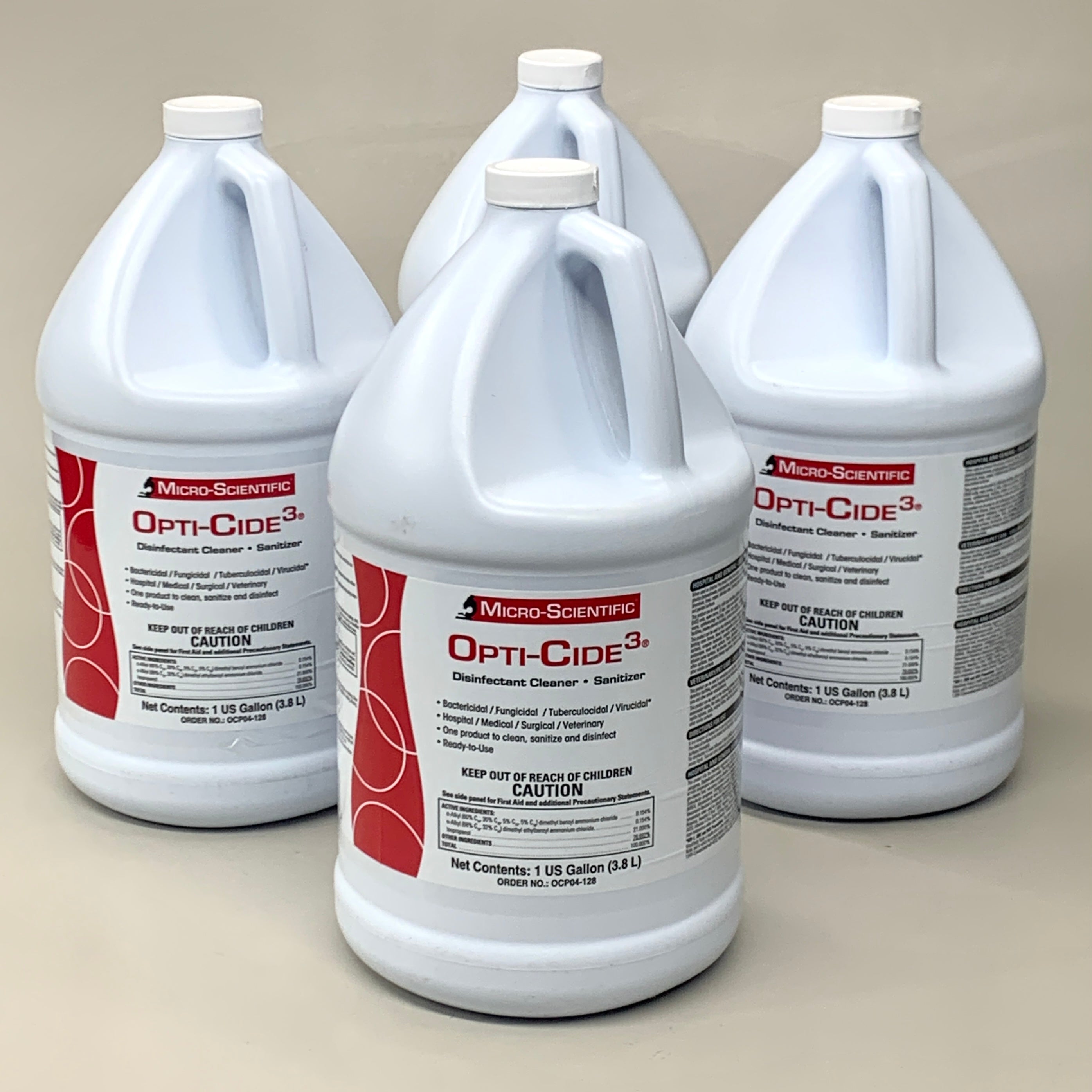 ZA@ OPTI-CIDE3 (4 PACK) Medical/Surgical Disinfectant Cleaner & Saniti ...