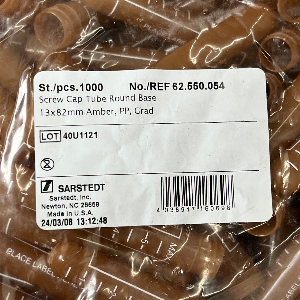 LABCORP Screw cap Tubes Round Base 13X82mm pp Grade Amber 100pcs 4mL 4 ...