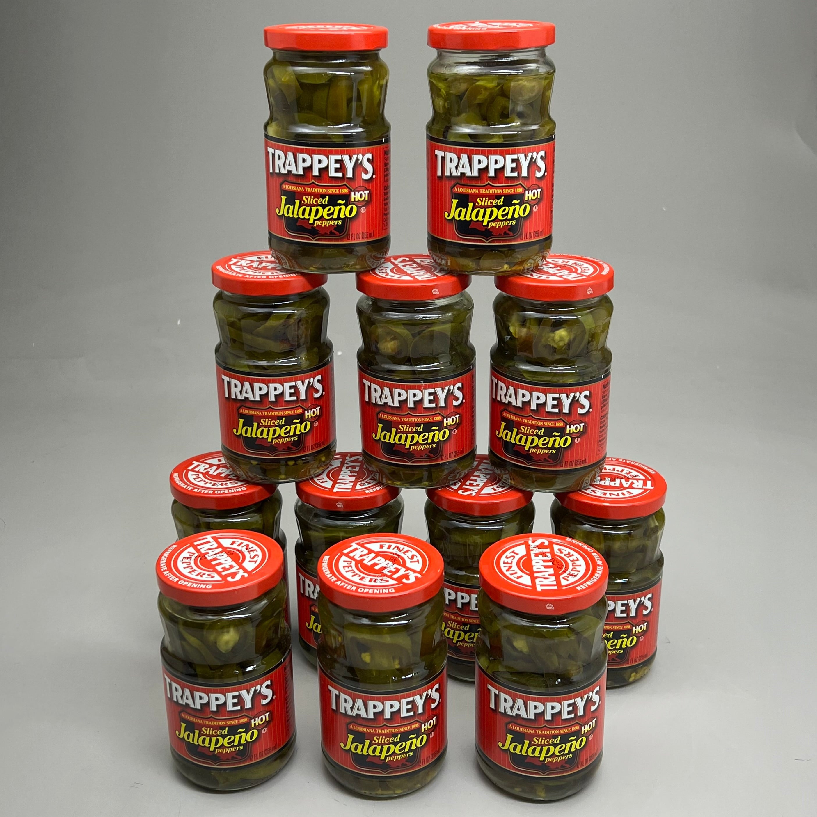 ZA@ TRAPPEY'S (12 PACK) Sliced Hot Jalapeno Peppers Kosher 12 fl oz BB ...
