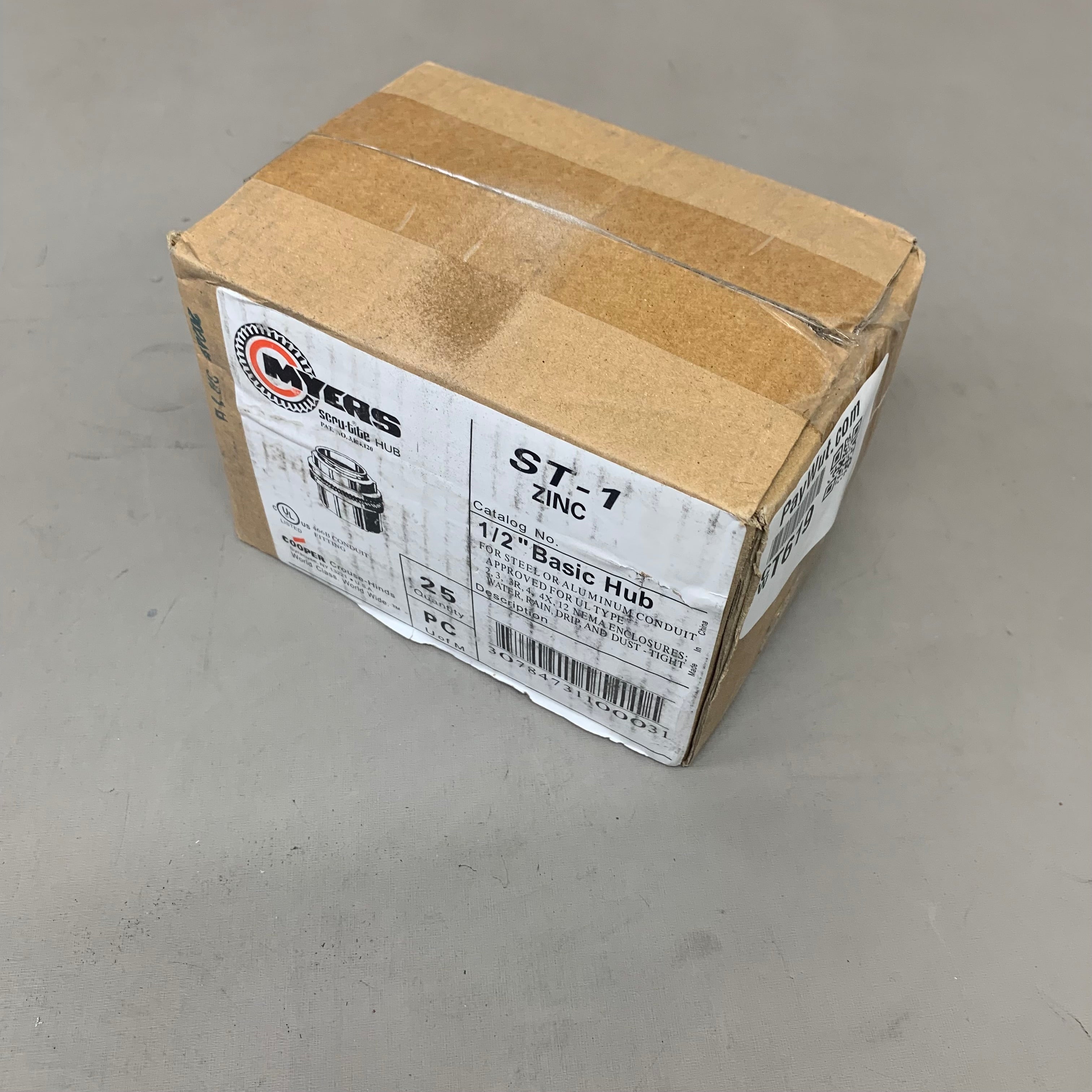 MYERS (25 PACK) Zinc Conduit Hub Scru-tite Tapered Female Threaded 1/2 ...
