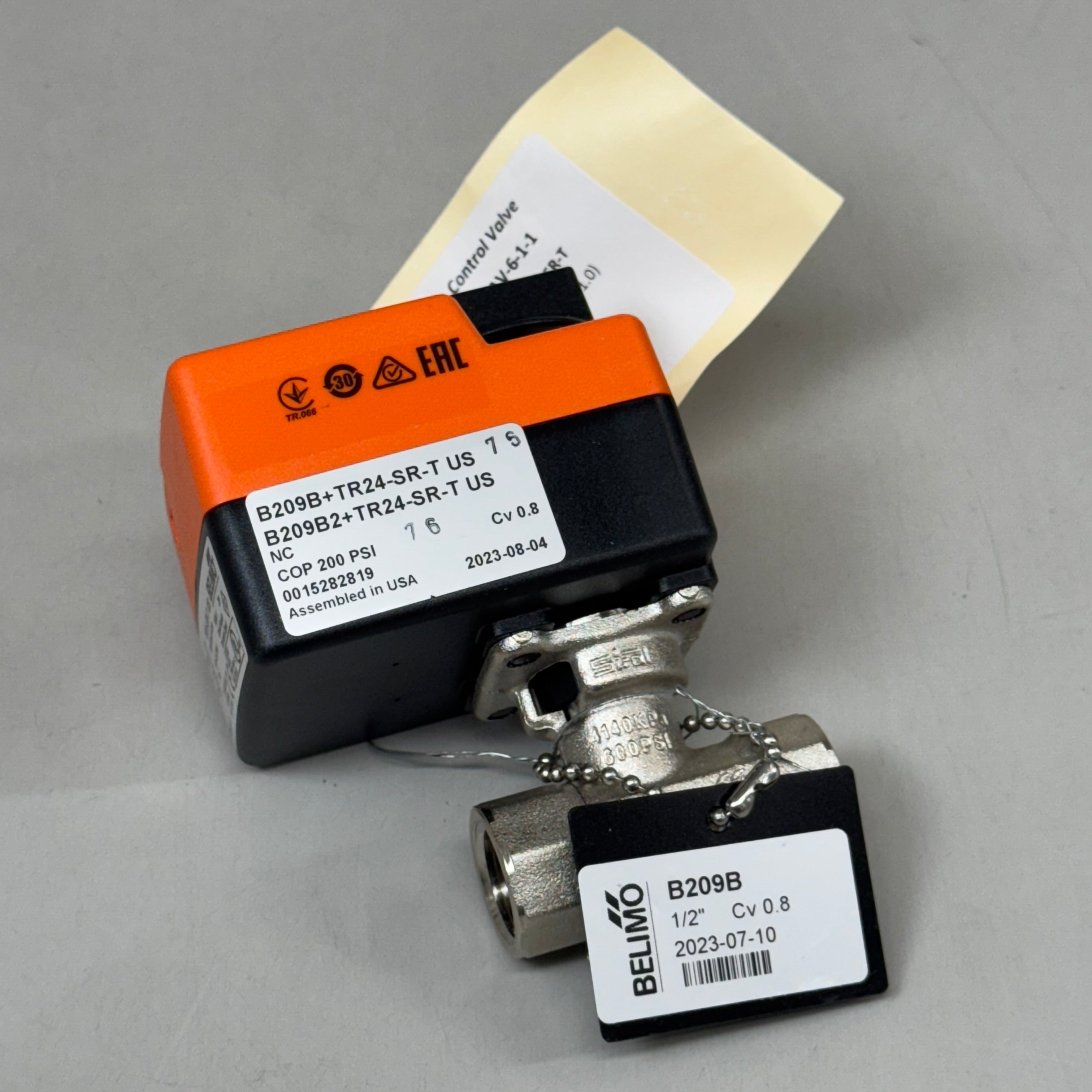 BELIMO Reheat Control Valve 2-Way 1/2"24VAC Cv0.8 2-10VDC 4-20mA B209B ...