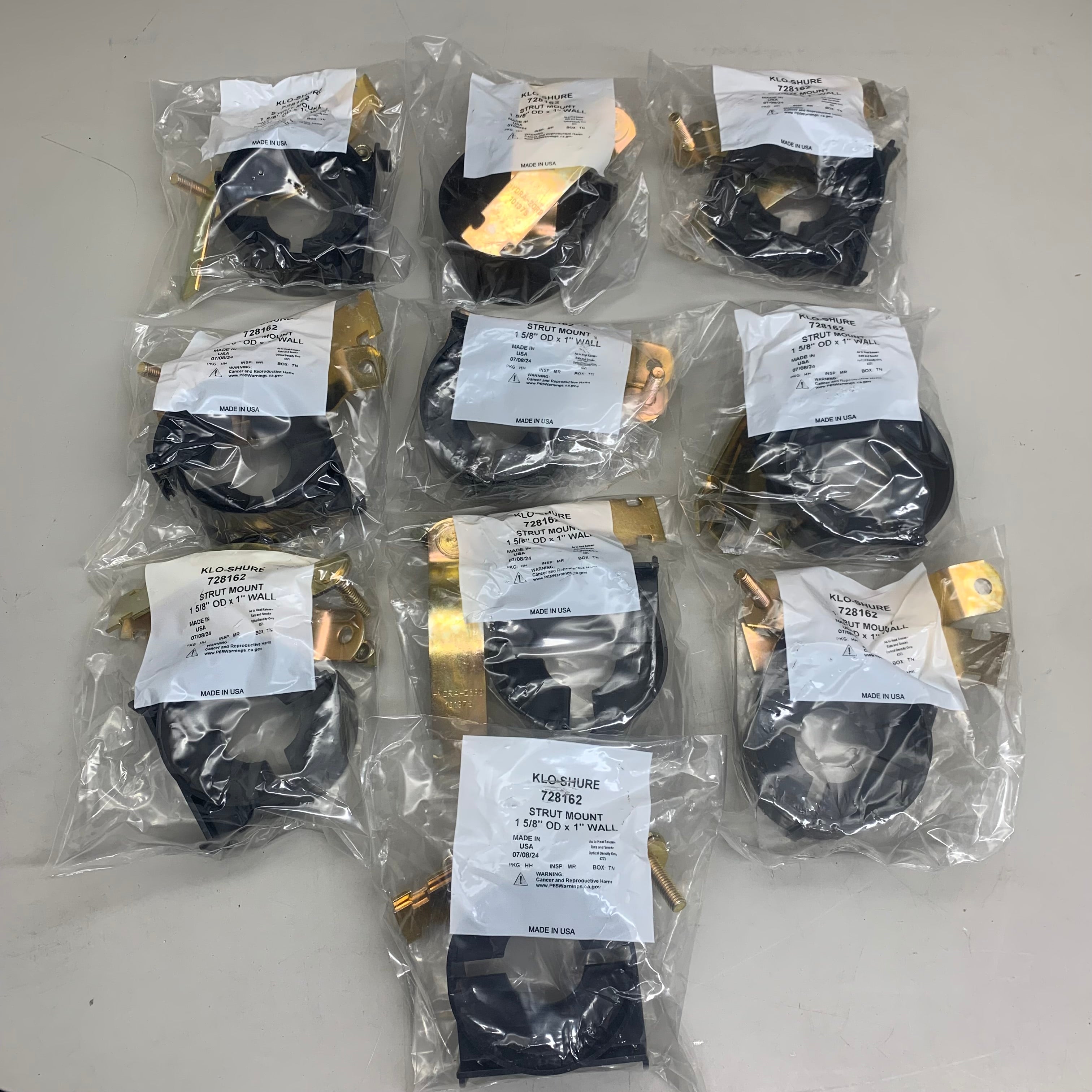 KLO-SHURE (10 Pack) Insulation Strut Mount Clamps 1-5/8" OD x 1" Wall ...