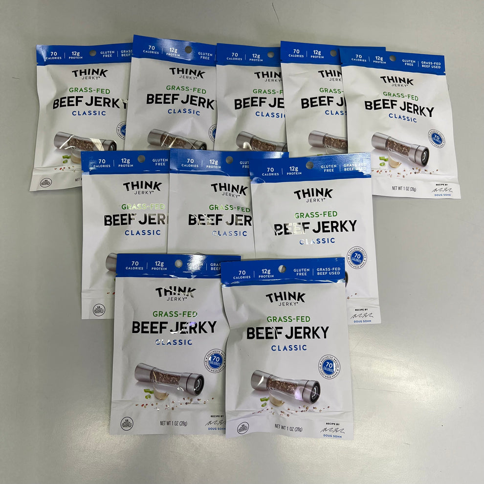 ZA@ THINK (10 PACK) Gluten Free Grass Fed Classic Flavor Beef Jerky 1 ...