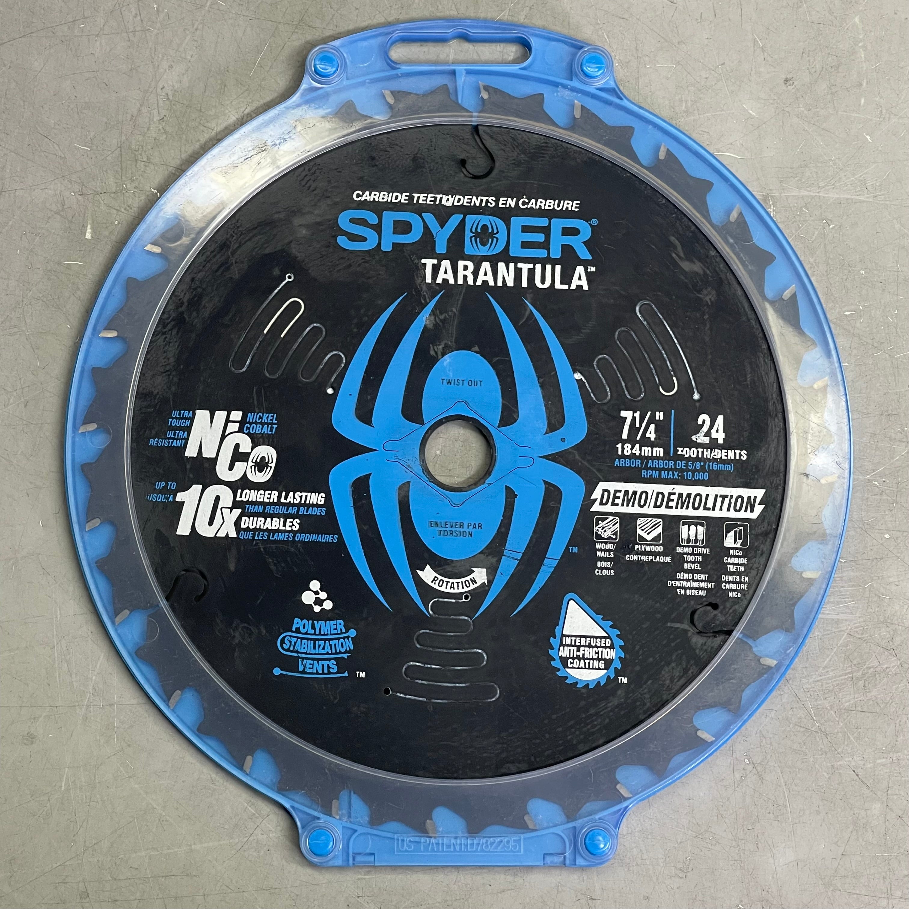 SPYDER Tarantula Demolition Circular Saw Blade 24-Tooth, 7-1/4" Black ...