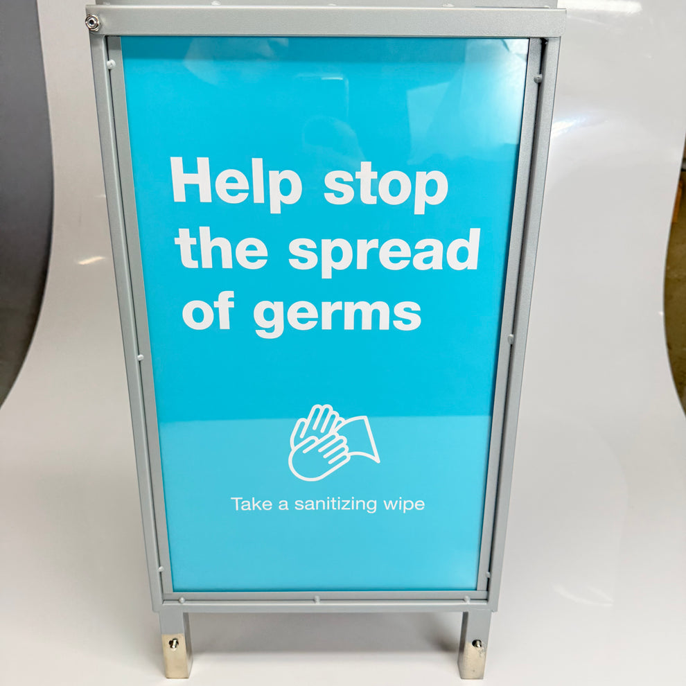 ZA@ TAZZA (3 PACK) Sign For Free Sanitizer Wipes 27in x 12in Blue / Wh ...