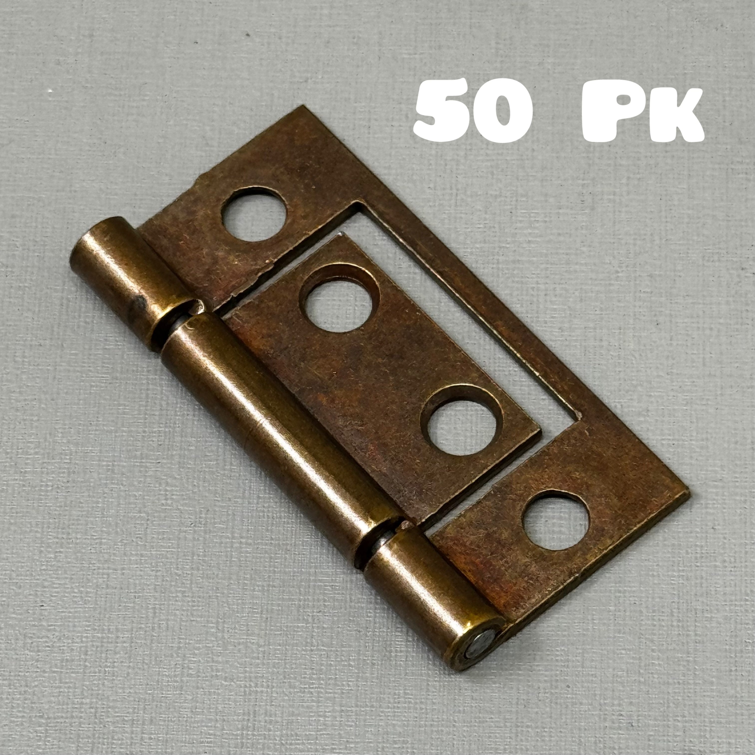 WEBER KNAPP COMPANY (50 PACK) Cabinet Door Flush Hinge 504 Finish Copp ...