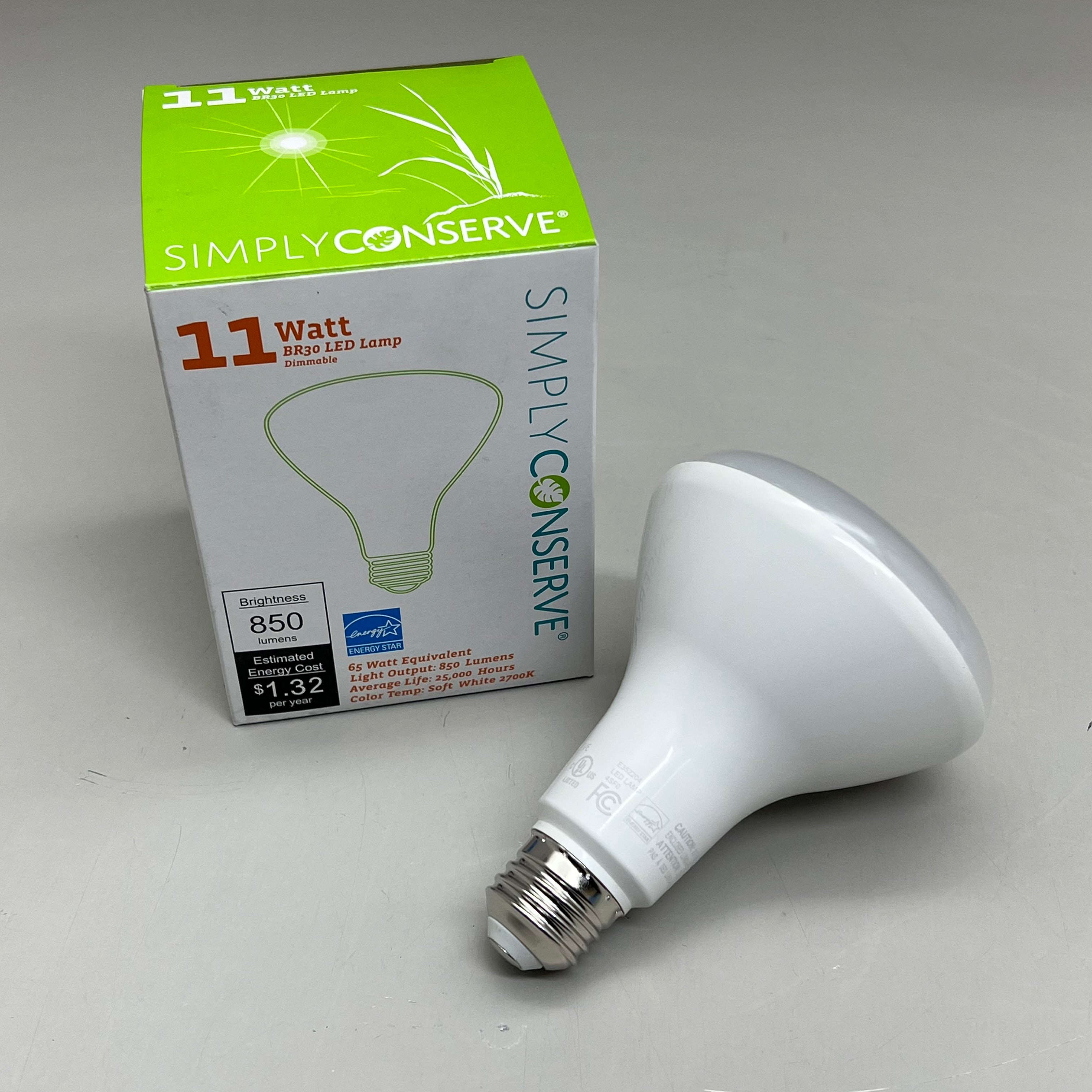 SIMPLY CONSERVE Dimmable Energy Star Bulb 850 Lumens Warm White LR30D1 ...