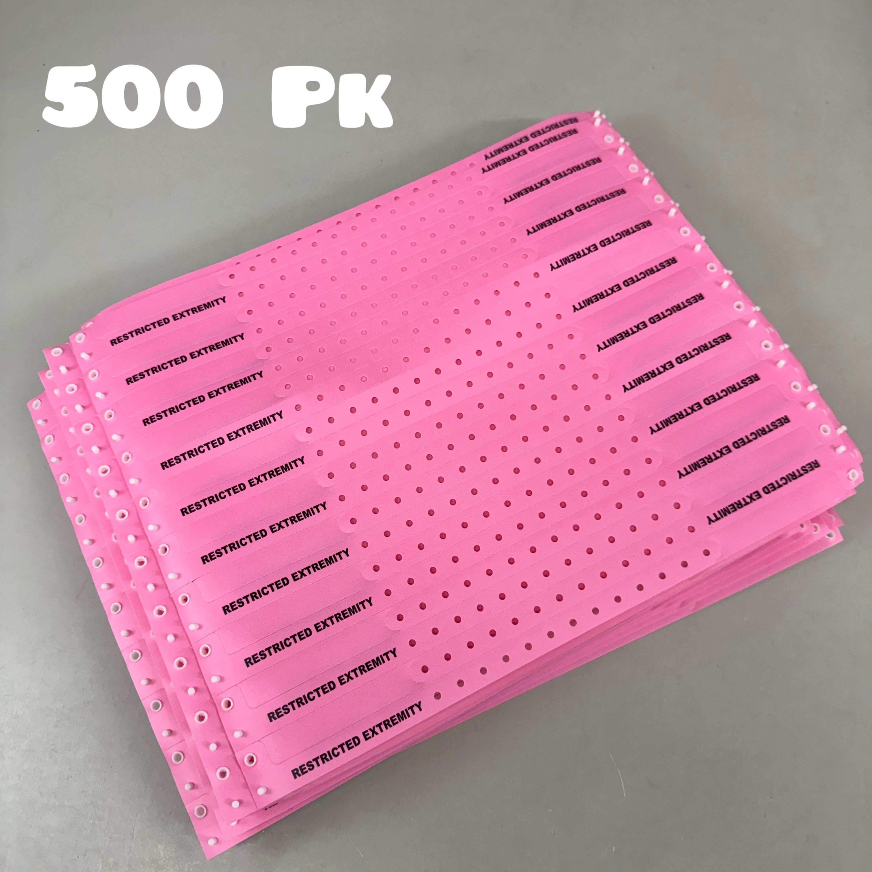 PDC (500 PC) Alert Wrist Band Bracelets Restricted Extremity Pink 5065 ...