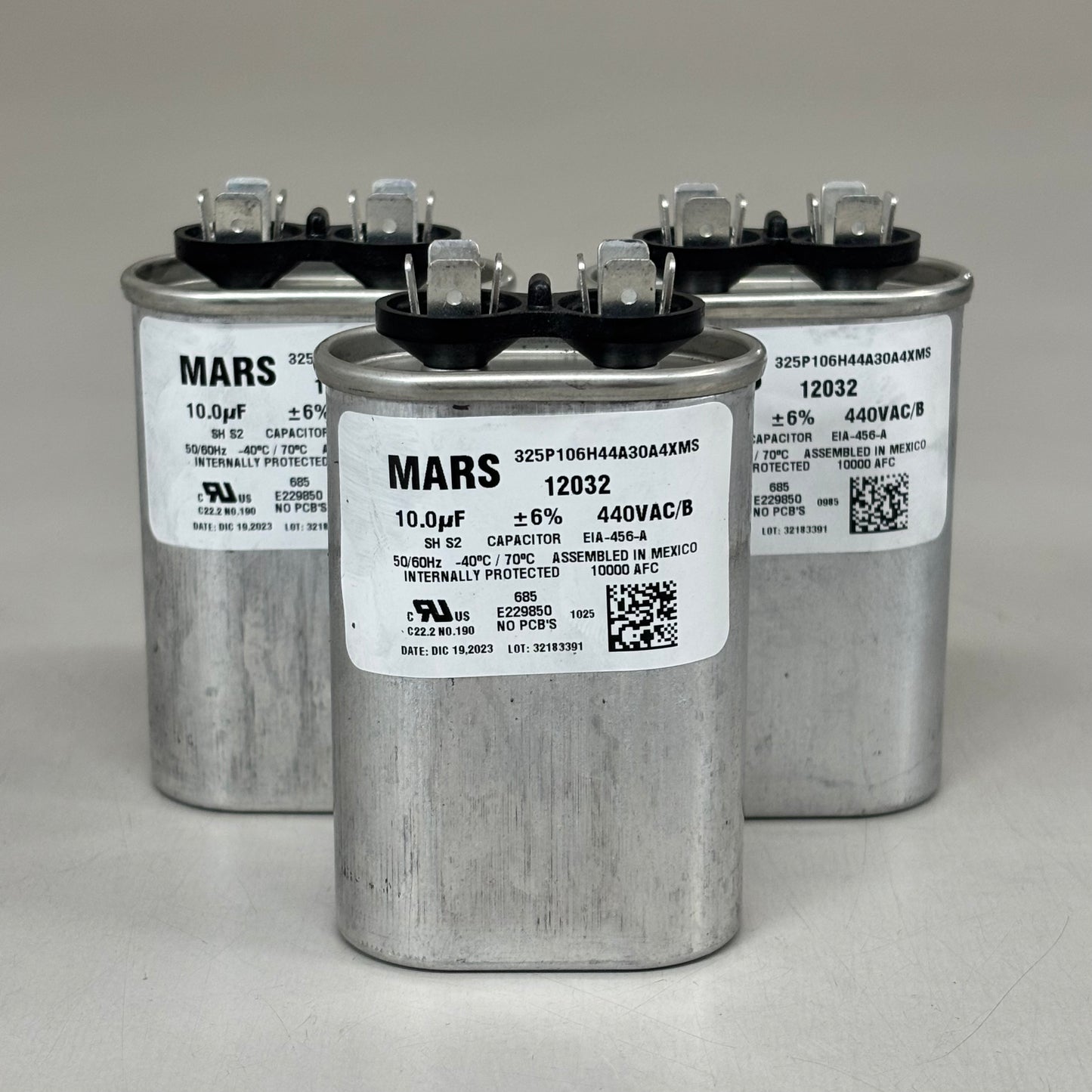 MARS BY JARD (3 PACK) 10 MFD Oval Run Capacitor 440V Silver 12032 – PayWut